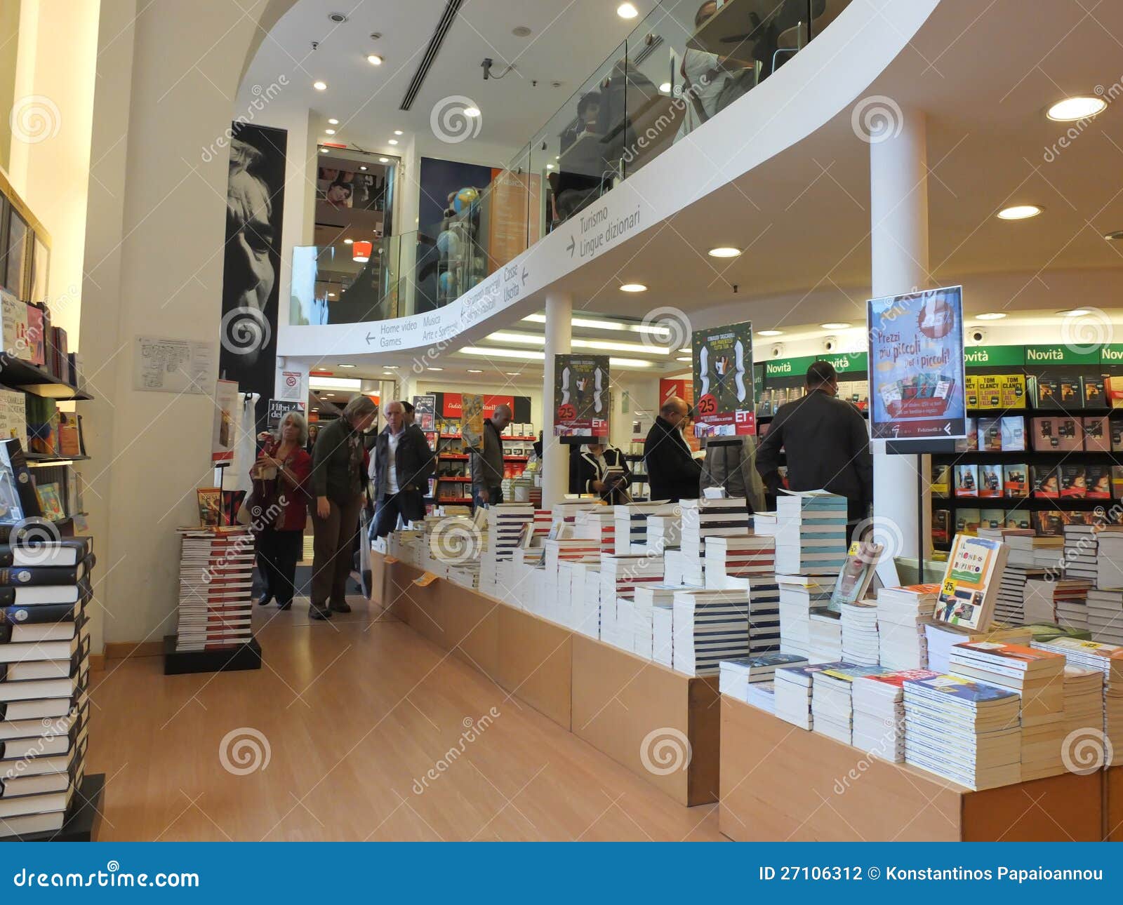 Bookstore interior in Rome editorial photography. Image of inside ...