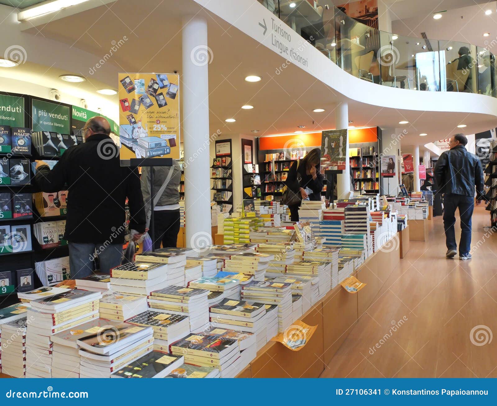 Bookstore interior in Rome editorial photo. Image of brown - 27106341
