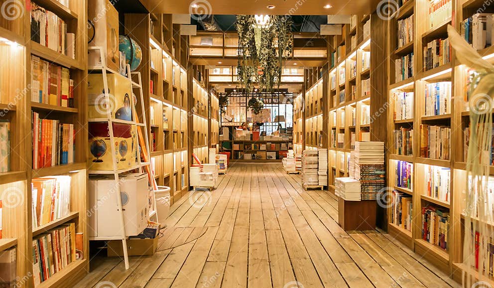 Bookstore stock image. Image of business, lighting, bookstore - 60961001