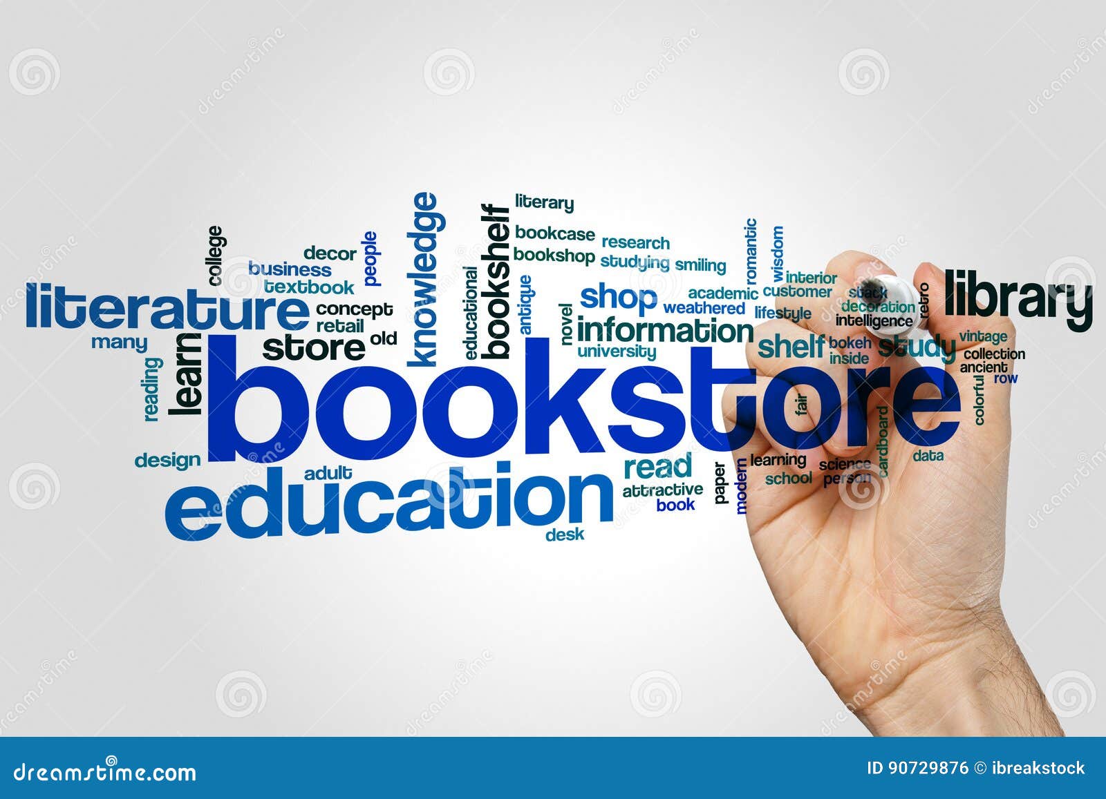 Bookstore Word Cloud Concept Grey Background Stock Photos - Free ...