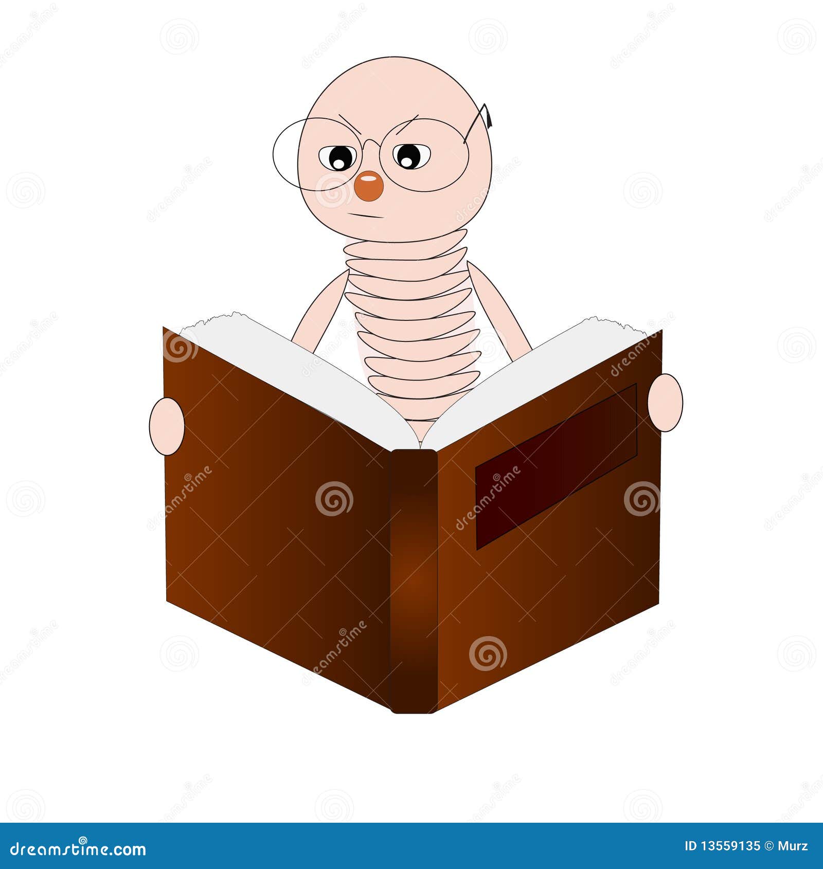 Bookworm stock vector. Illustration of minded, book, isolated - 13559135