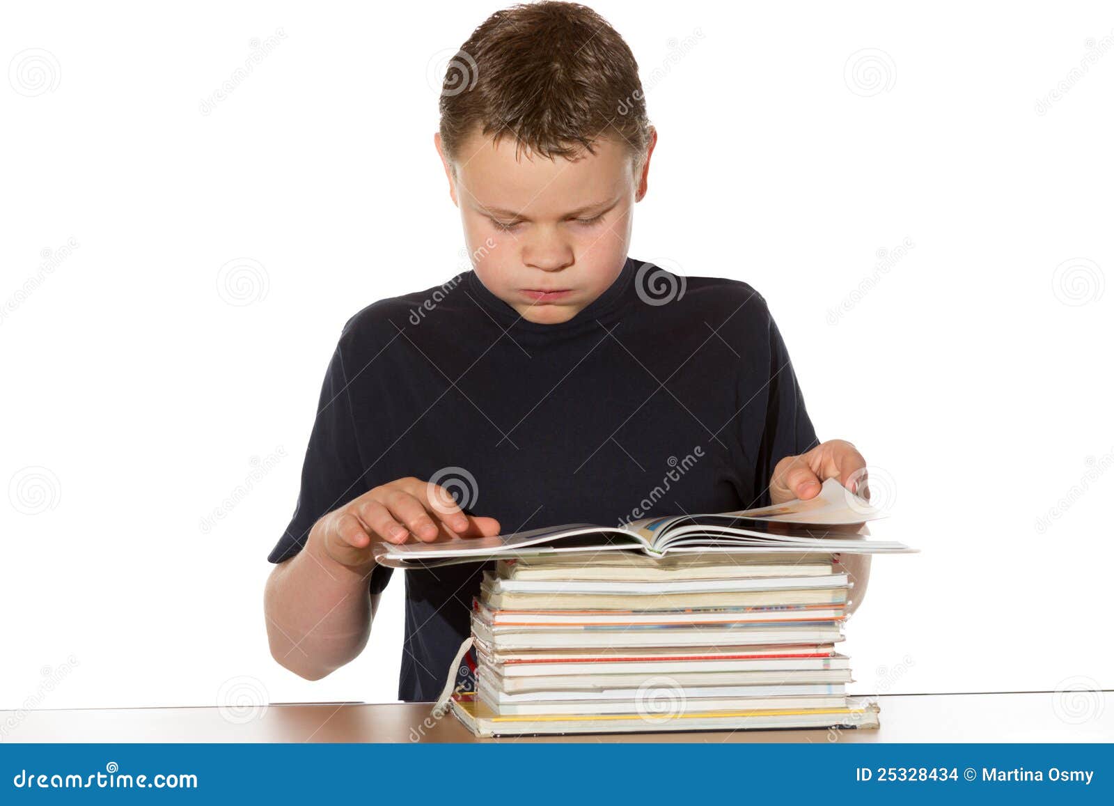 Bookworm Reading a Pile of Books Stock Photo - Image of scholastic ...