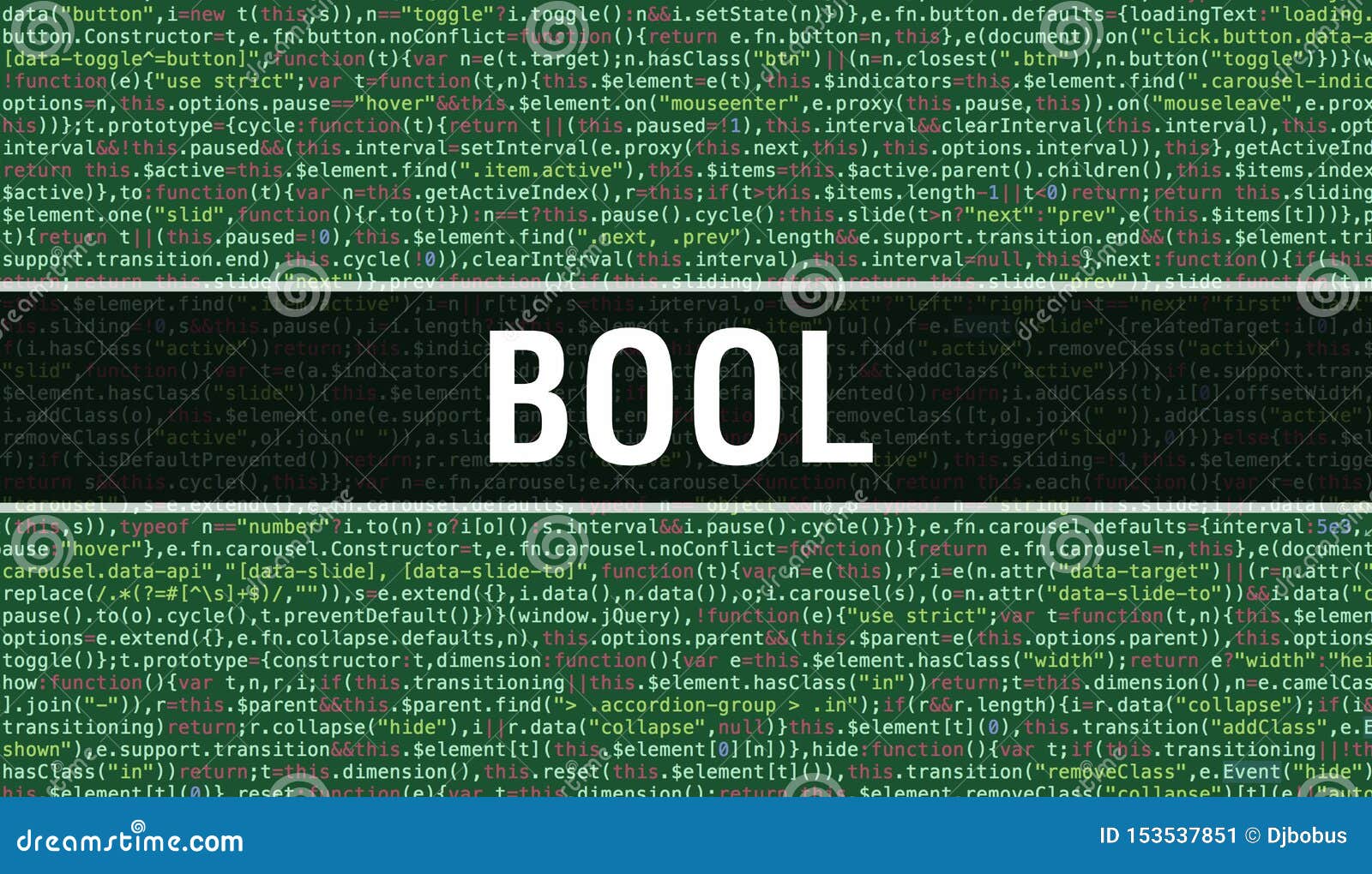 Bool Text Written On Programming Code Abstract Technology Background Of Software Developer And