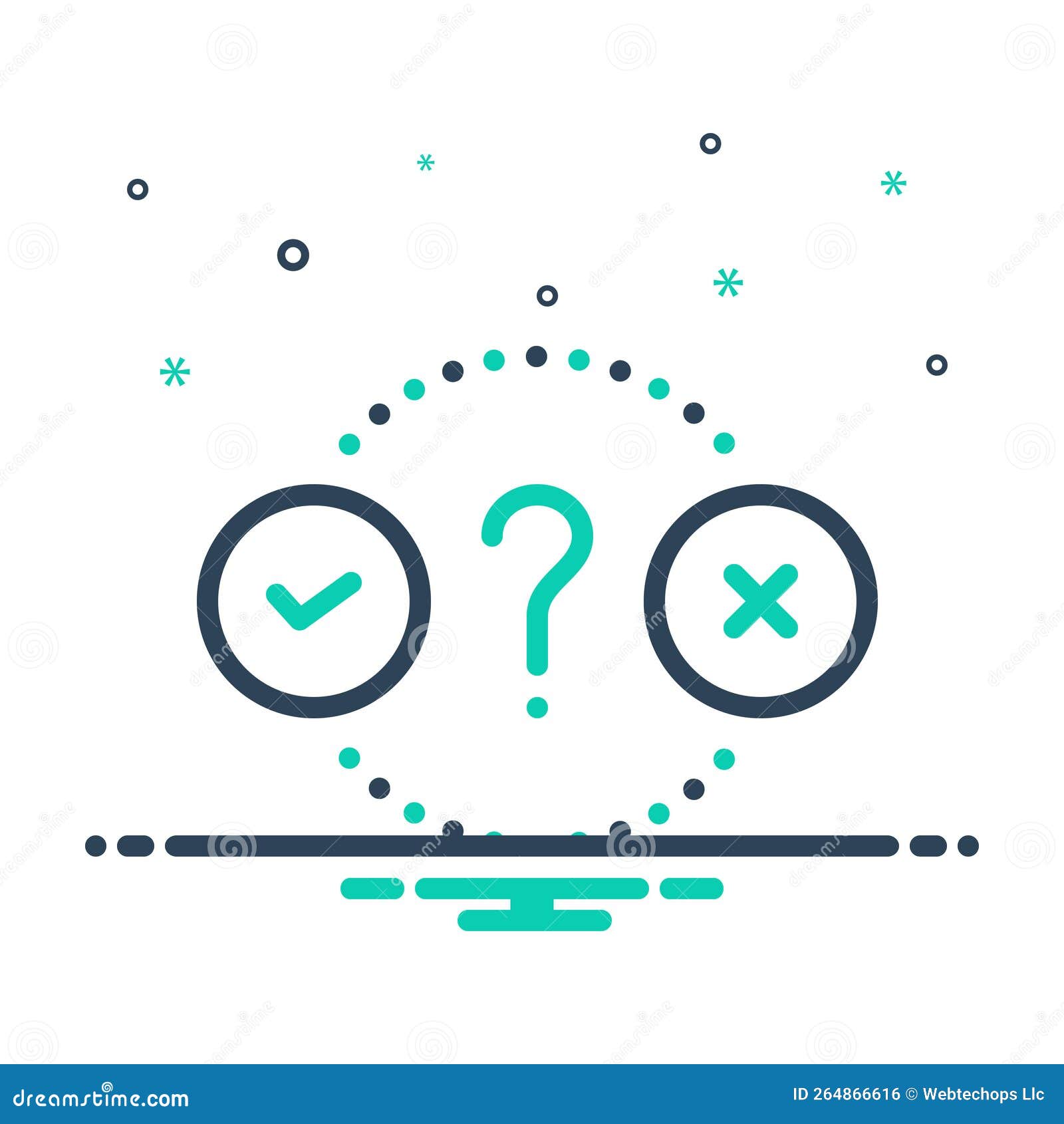 Mix Icon for Boolean, Question Mark and Wrong Stock Illustration ...