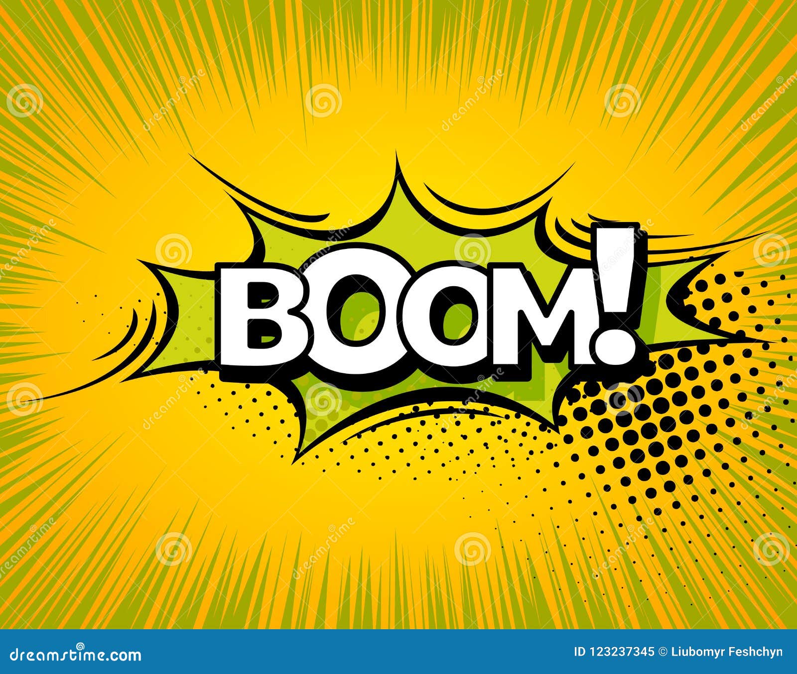 Boom. Background with Boom Comic Book Explosion Vector Design Pattern ...