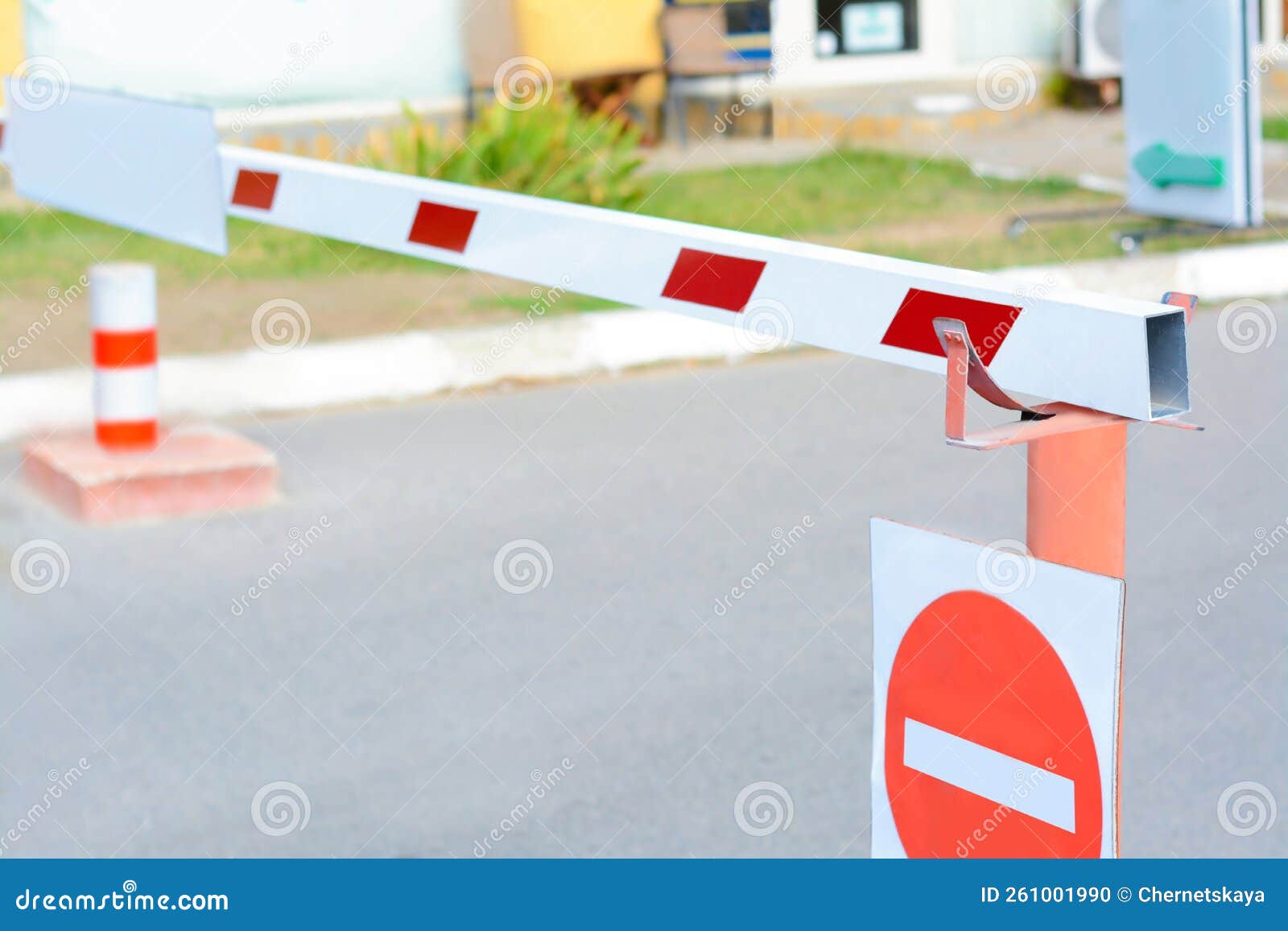 Boom Barrier Or Boom Gate On Road In The Forest Park.Riding Is ...