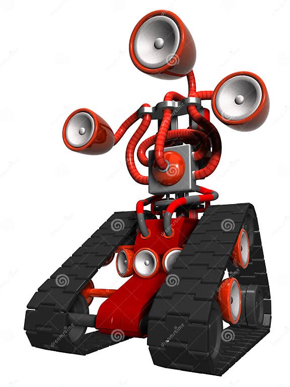 Boom bot red stock illustration. Illustration of music - 21401482