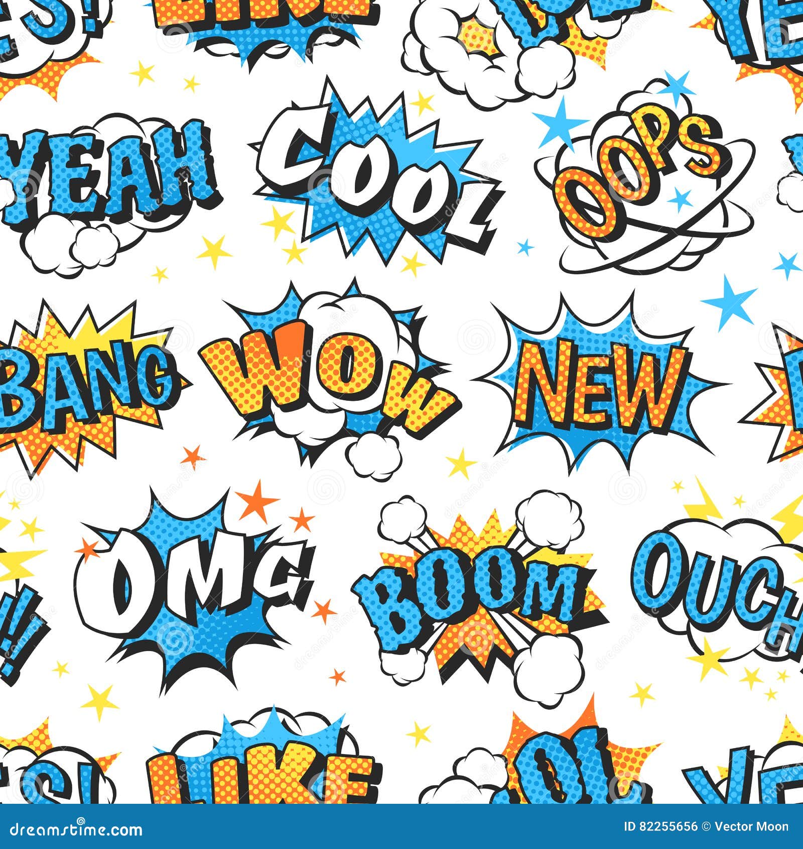 Boom Pow Cloud Background Vector Illustration | CartoonDealer.com #73675764