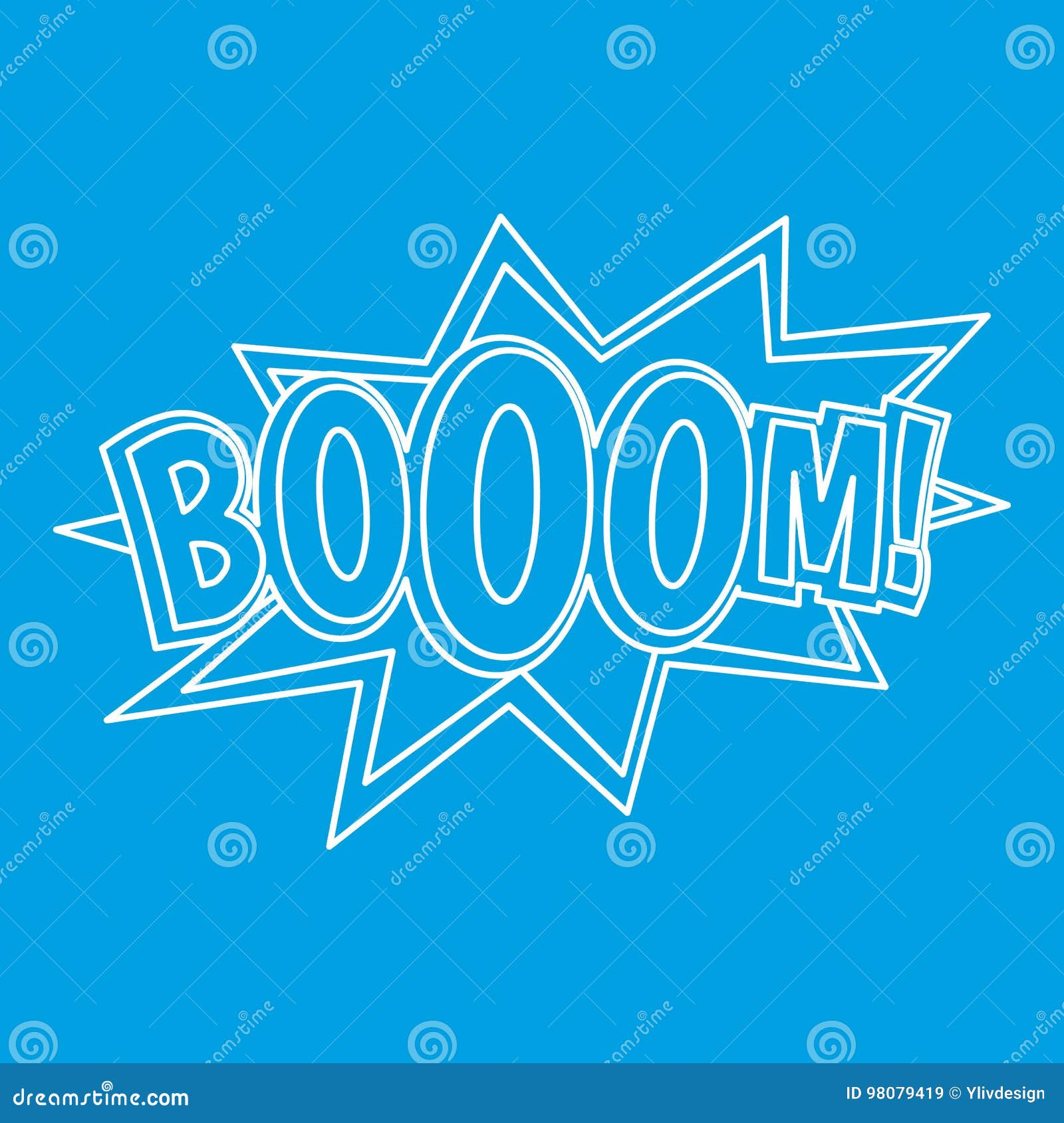 Boom, Comic Book Explosion Icon, Outline Style Stock Vector ...