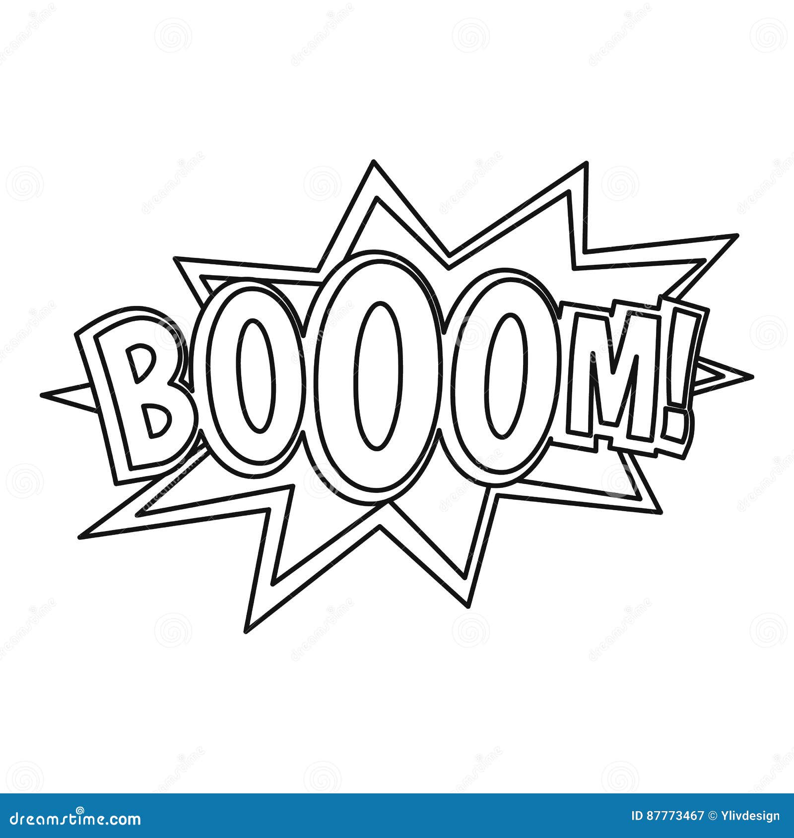 Boom, Comic Book Explosion Icon, Outline Style Stock Vector ...