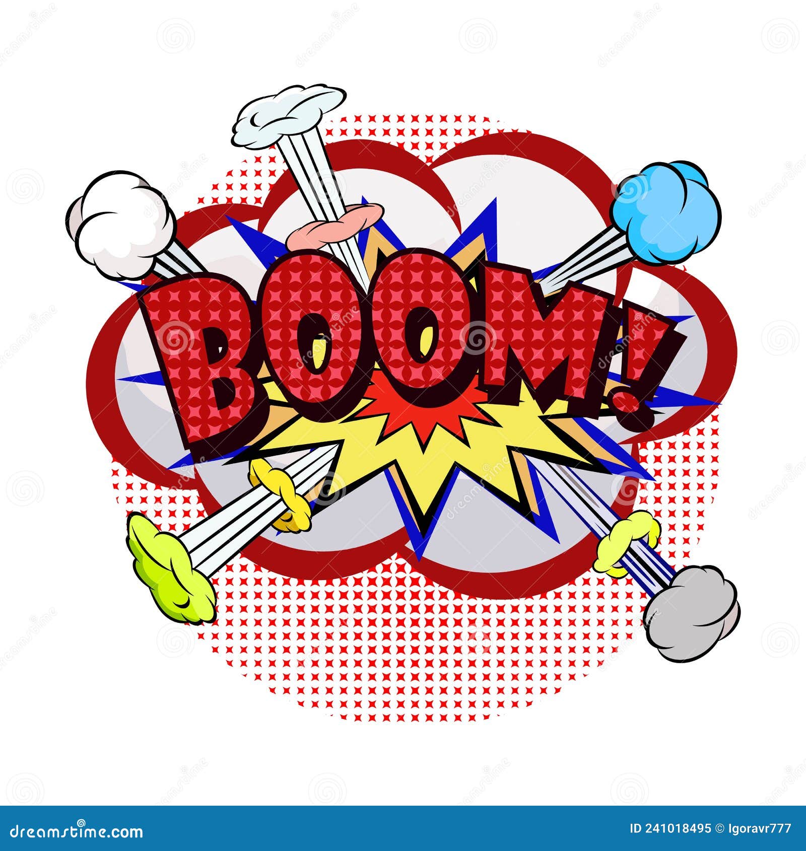 Boom Comic Explosion Bubble in Popart Vintage Style. Cartoon Style ...