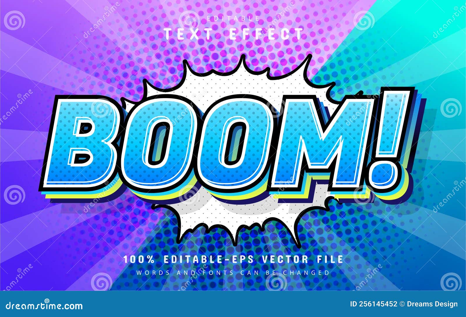 Boom Comic Style Text Effect Stock Vector - Illustration of colorful ...