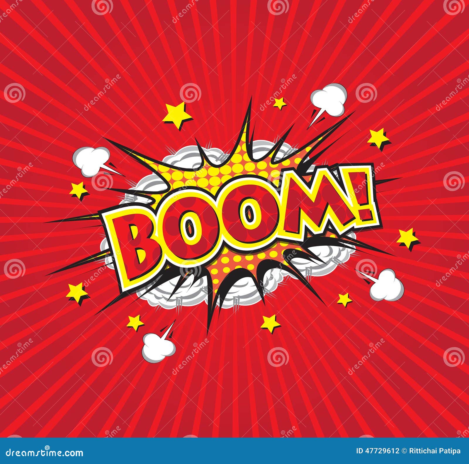 BOOM! comic word stock vector. Illustration of bang, haft - 47729612