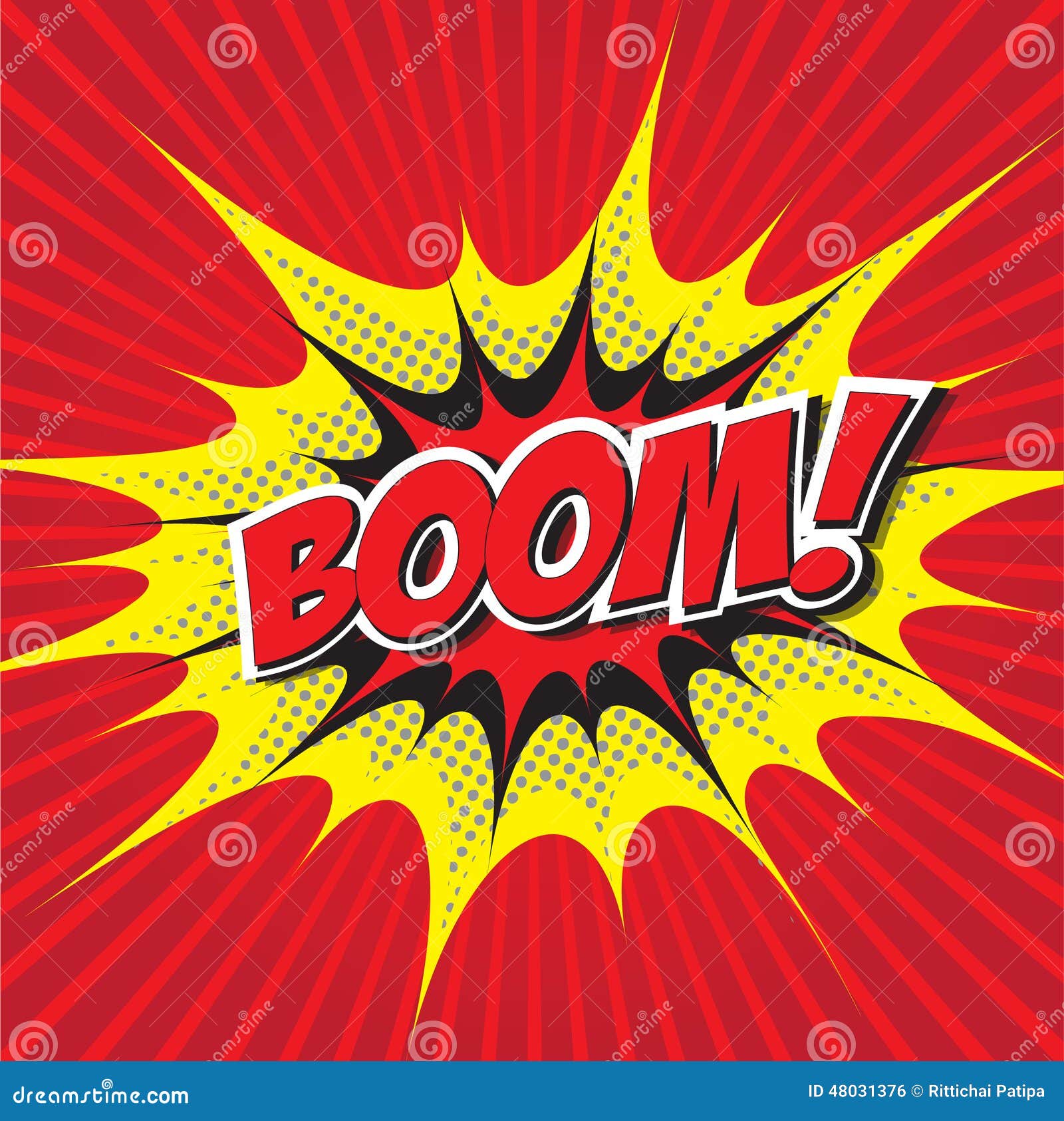 BOOM! comic word stock vector. Illustration of crack - 48031376