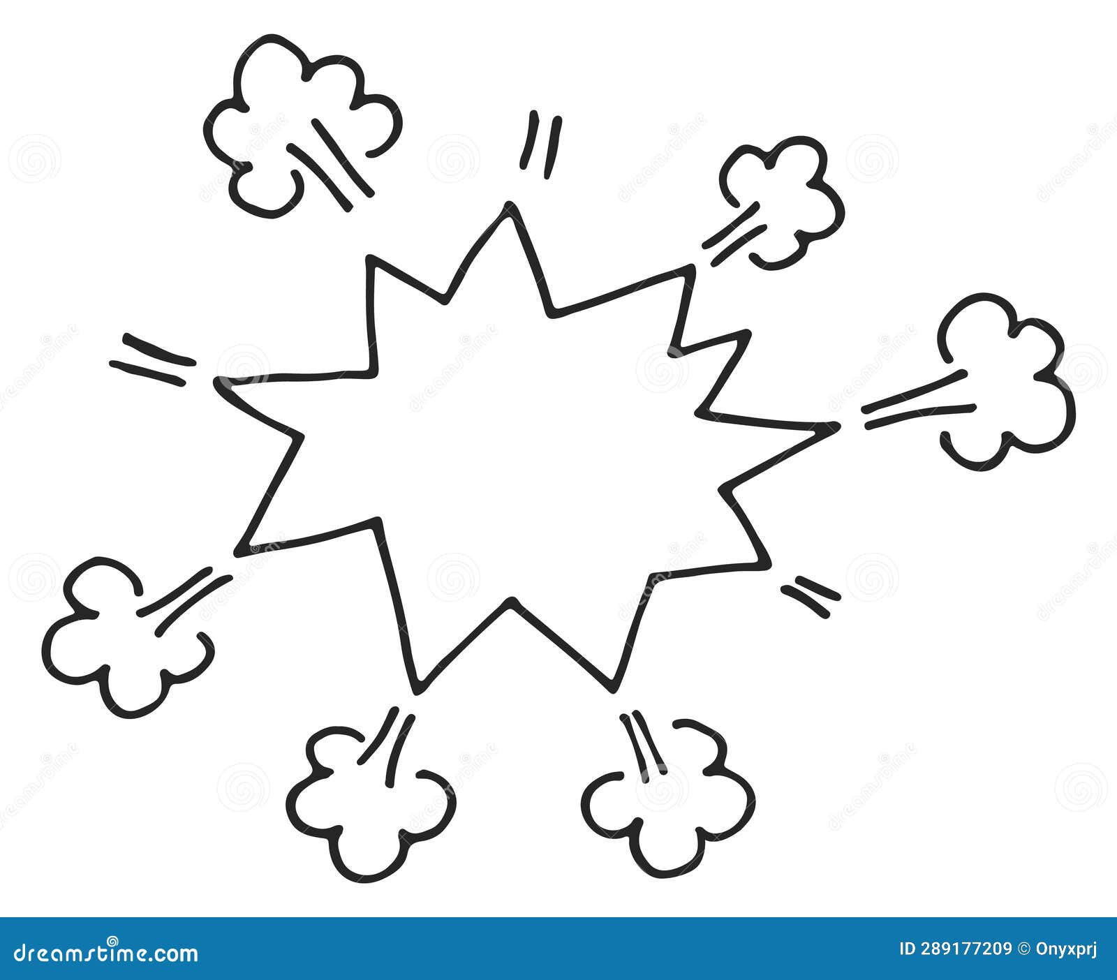 Boom Effect in Comic Style. Sound Black Doodle Stock Vector ...