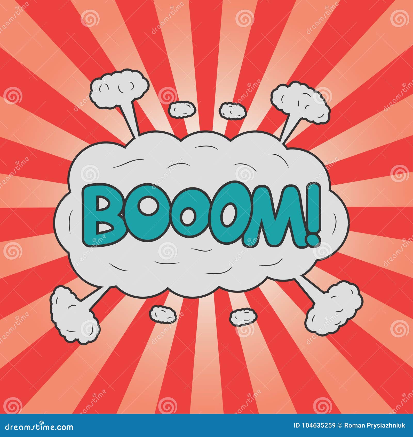 BOOM! Effect For Design Comic Strip. Comic Background. Red Sunburst ...