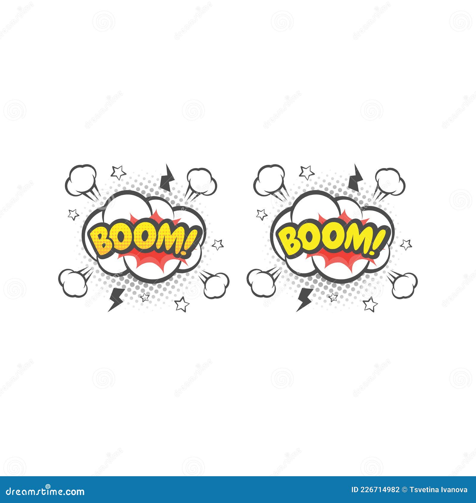 Boom Explosion Colorful Vector Cartoon Stock Vector - Illustration of ...