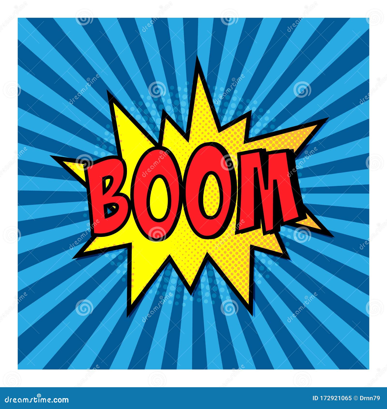 Boom. Explosion De Dessin. Illustration Bleue De Vecteur Illustration ...