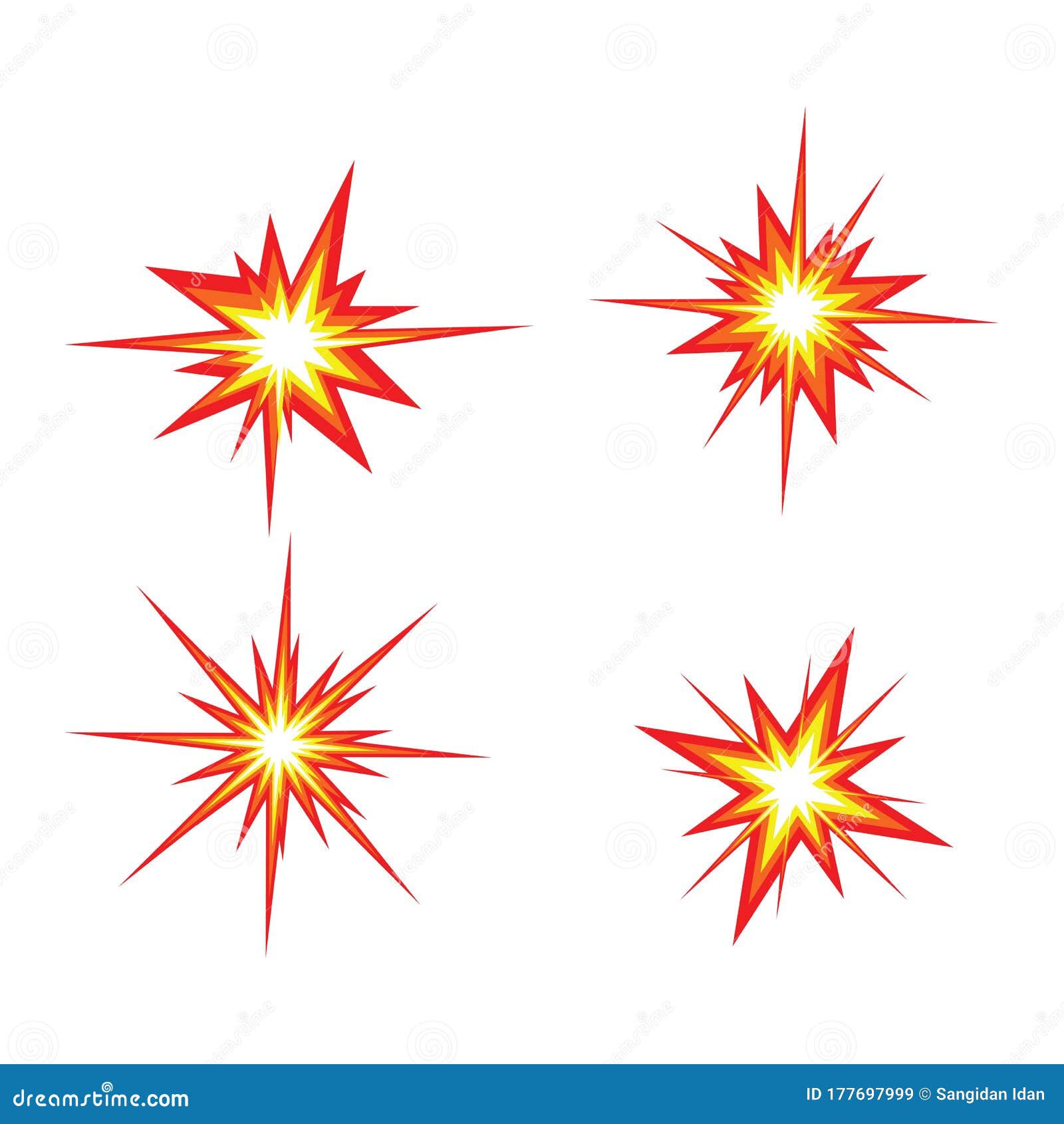 Boom Explosion Icon Set Vector Illustration Stock Vector - Illustration ...