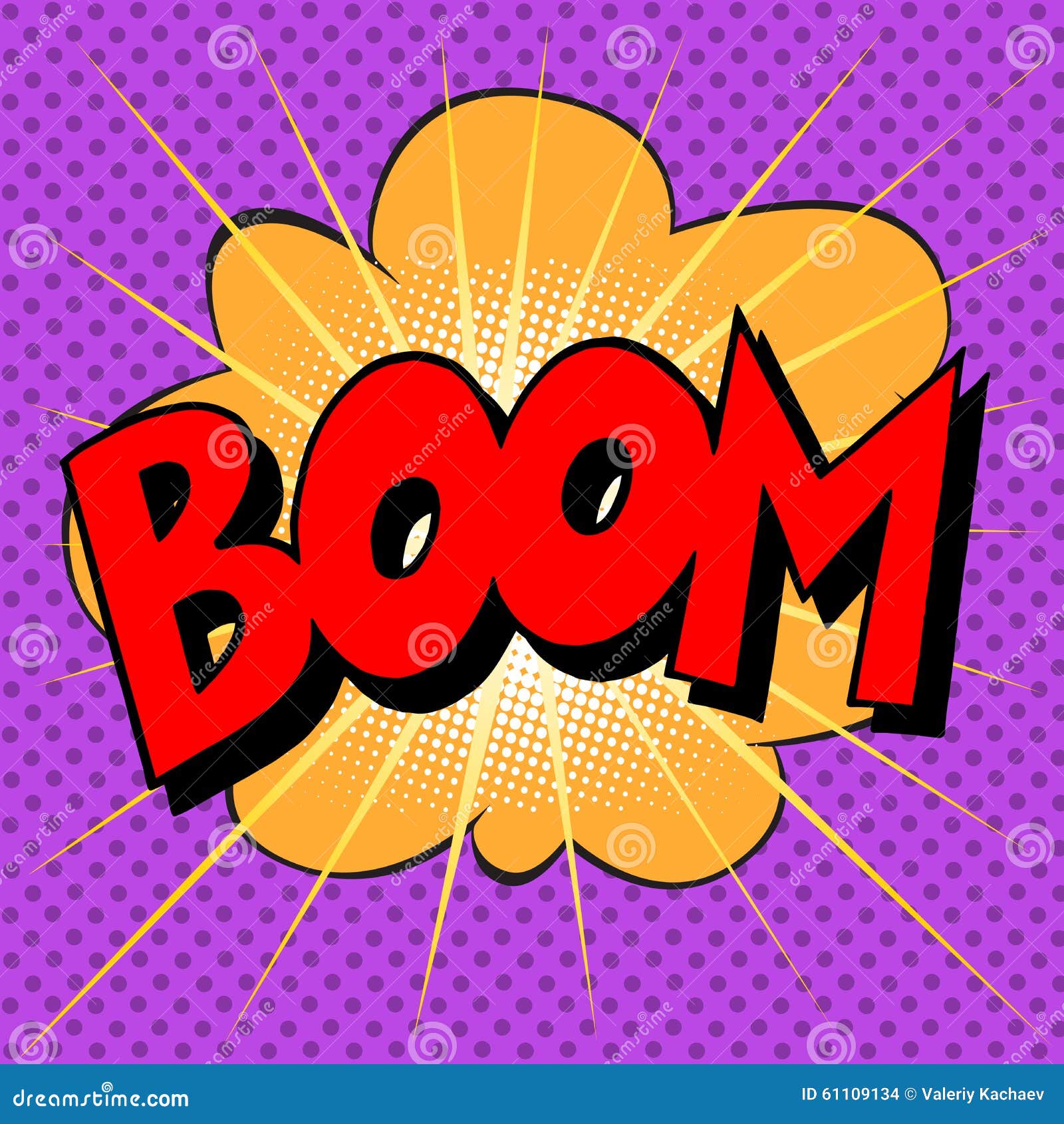 Boom Explosion Text Description Stock Vector - Illustration of style ...