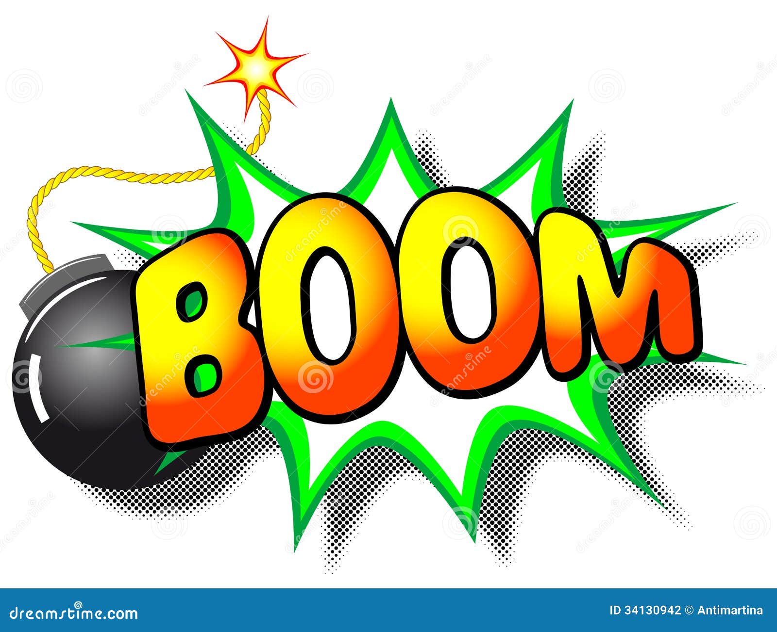 Boom explosion stock vector. Illustration of text, bright - 34130942