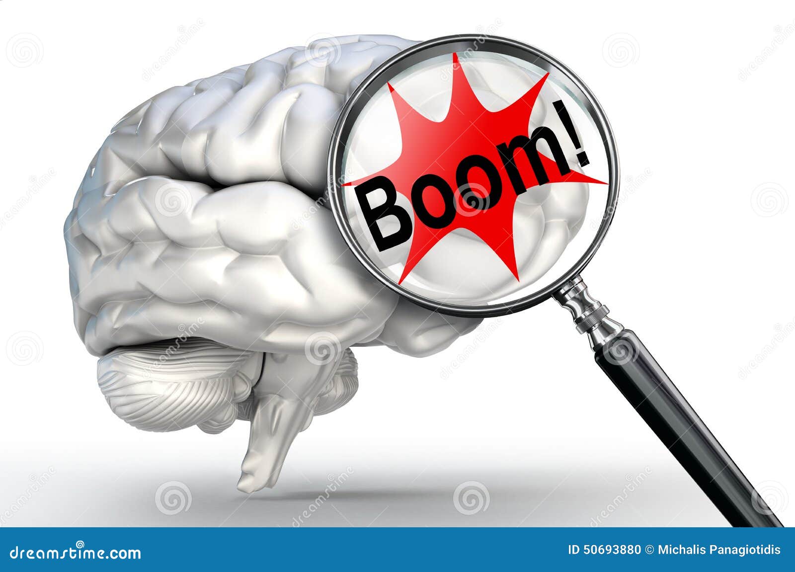 Boom Brain Illustrated Poster Vector Illustration | CartoonDealer.com ...