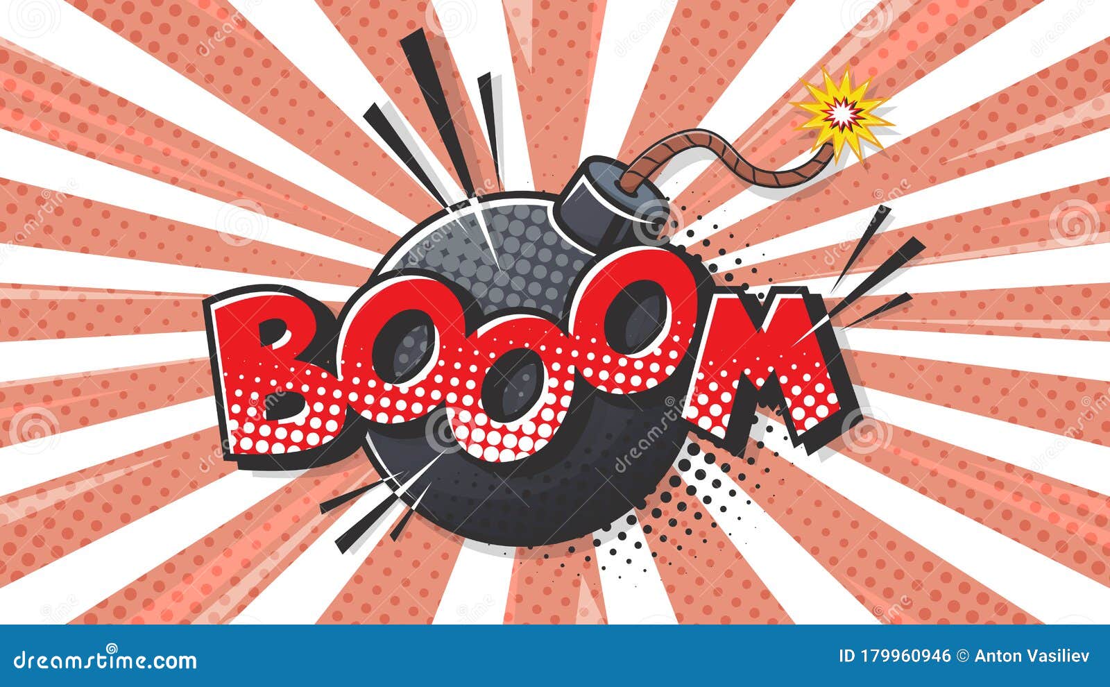 Boom Expression Text. Bomb Bubble in Pop Art Style Stock Vector ...