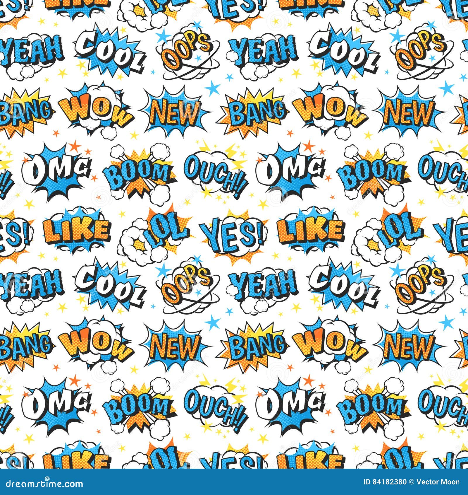 Boom Icons Seamless Pattern Explosion. Stock Vector - Illustration of ...