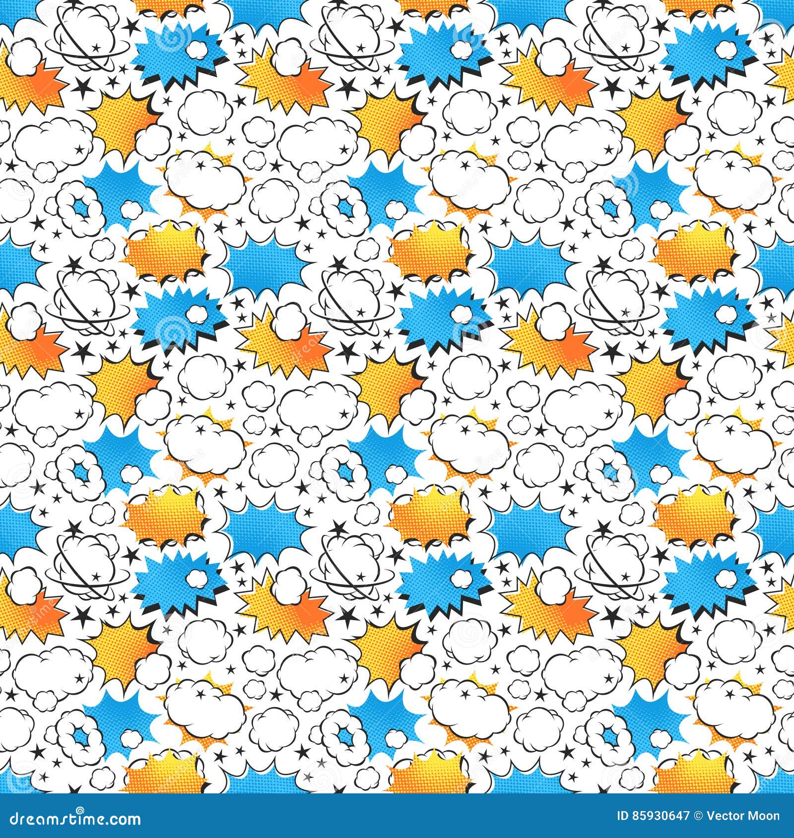 Boom Icons Seamless Pattern Explosion. Stock Vector - Illustration of ...