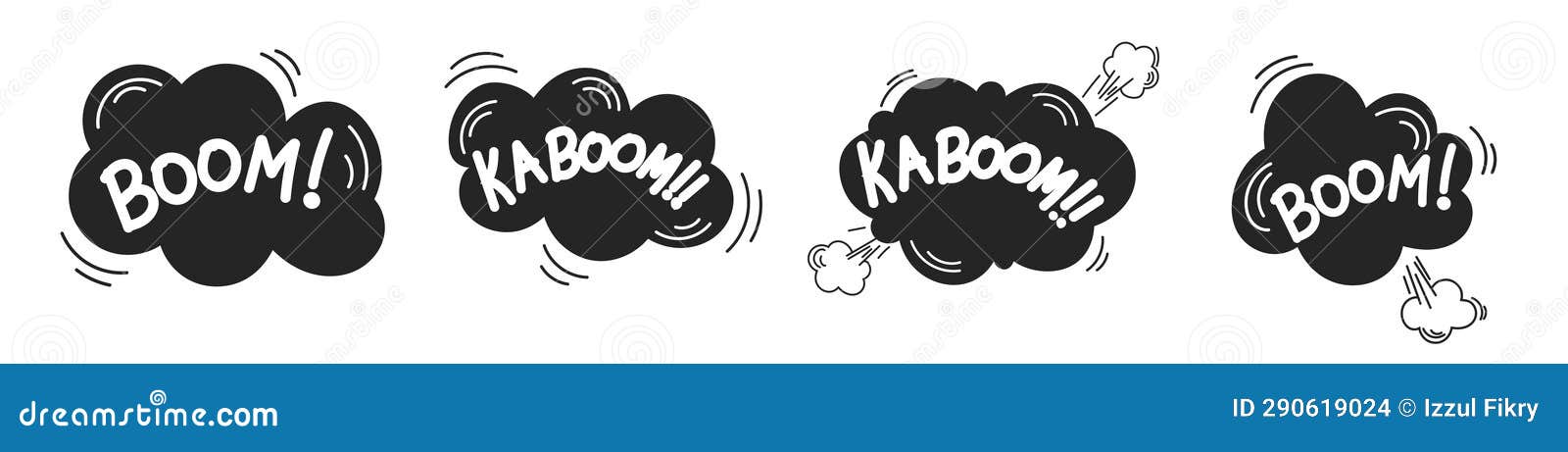 Boom Kaboom Comic Explode Effect Cartoon Hand Drawing Doodle Stock ...