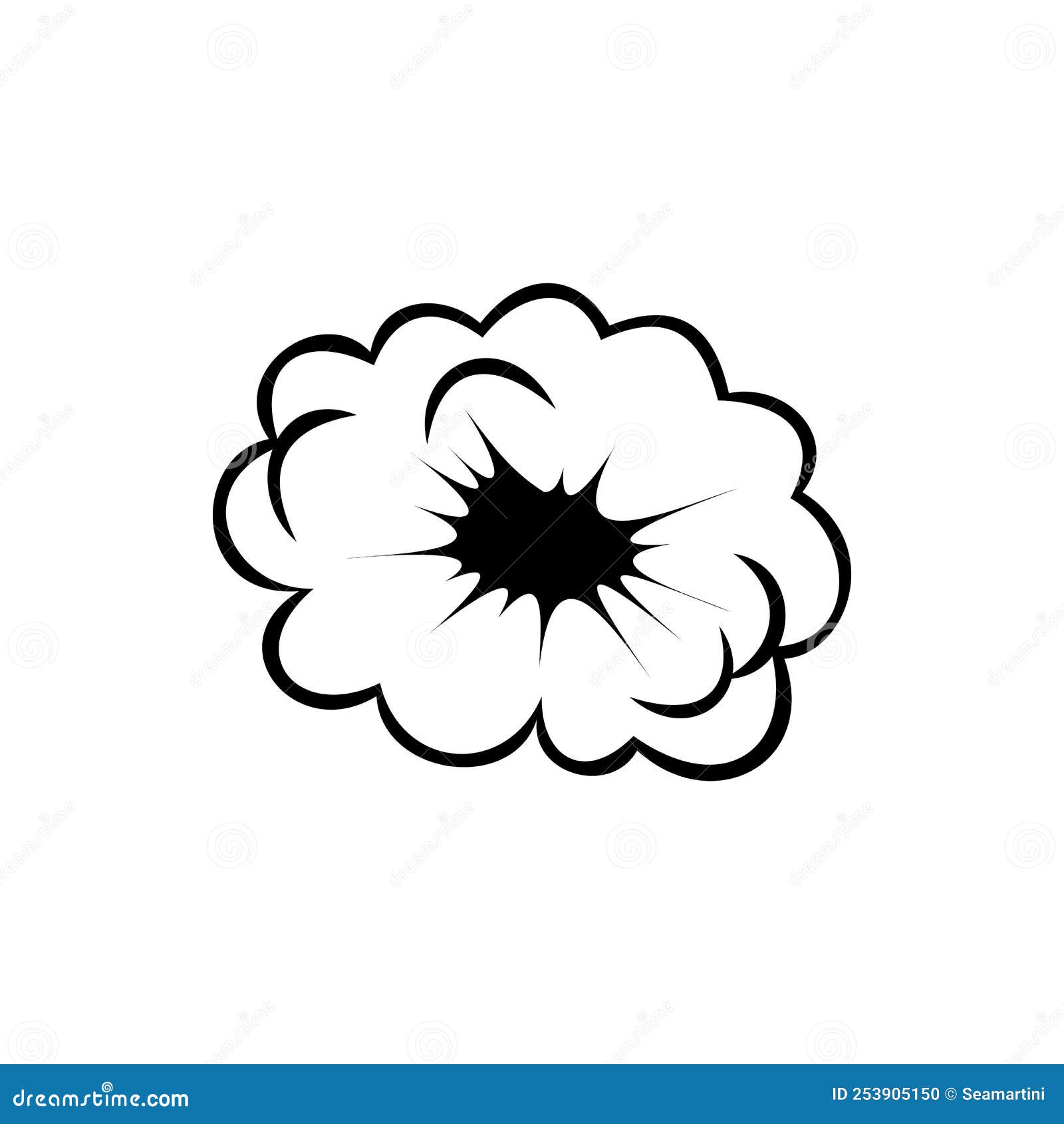 Boom or Kick Cloud Bubble Isolated Explode Stock Vector - Illustration ...