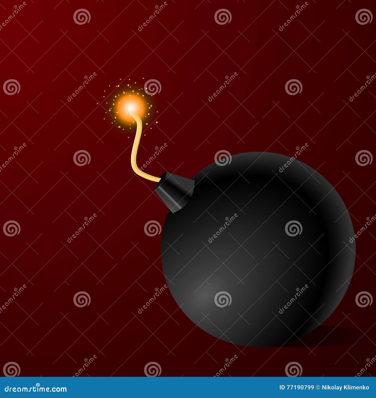 Boom Little Round Bomb Exploding Light Illustration Eps Stock ...