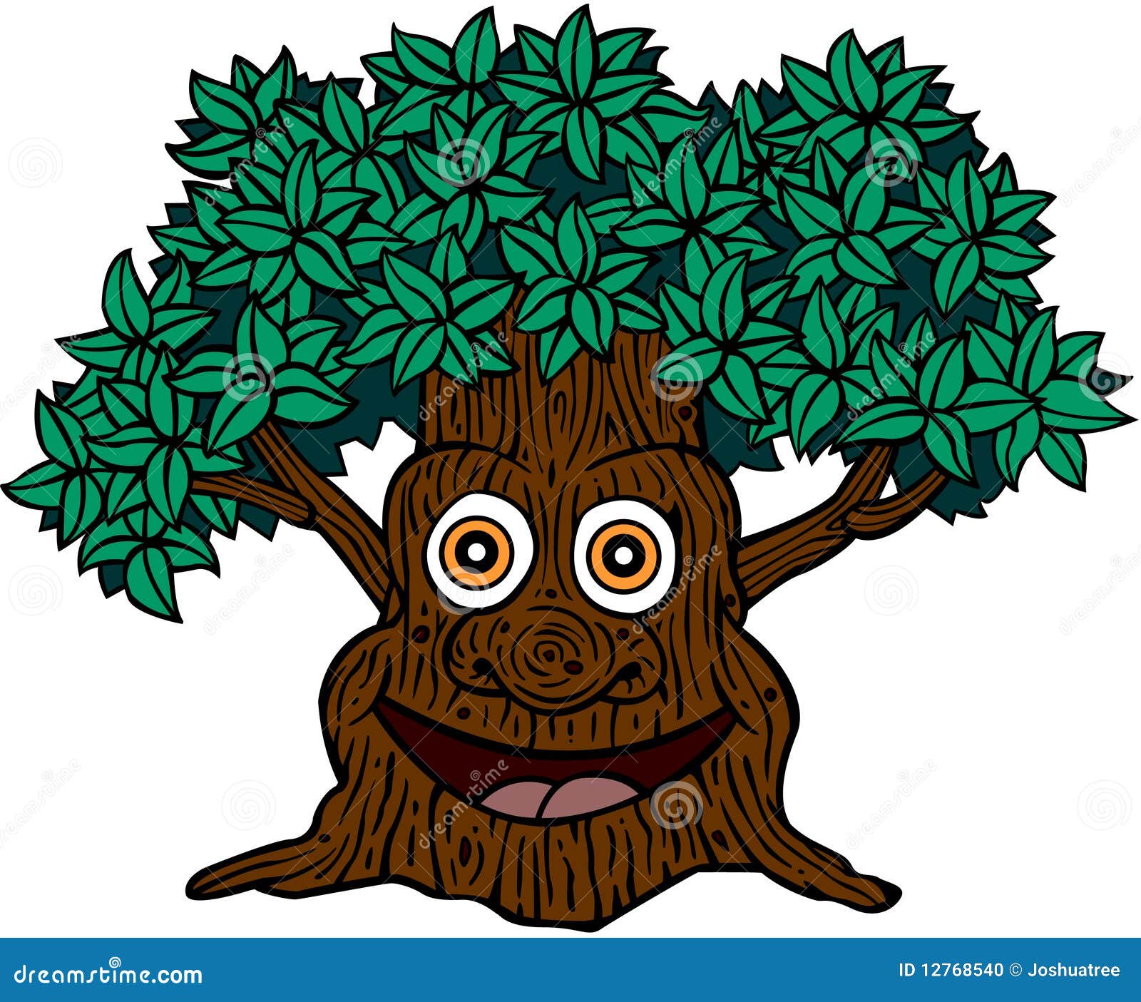 Boom met Gezicht vector illustratie. Illustration of soort - 12768540