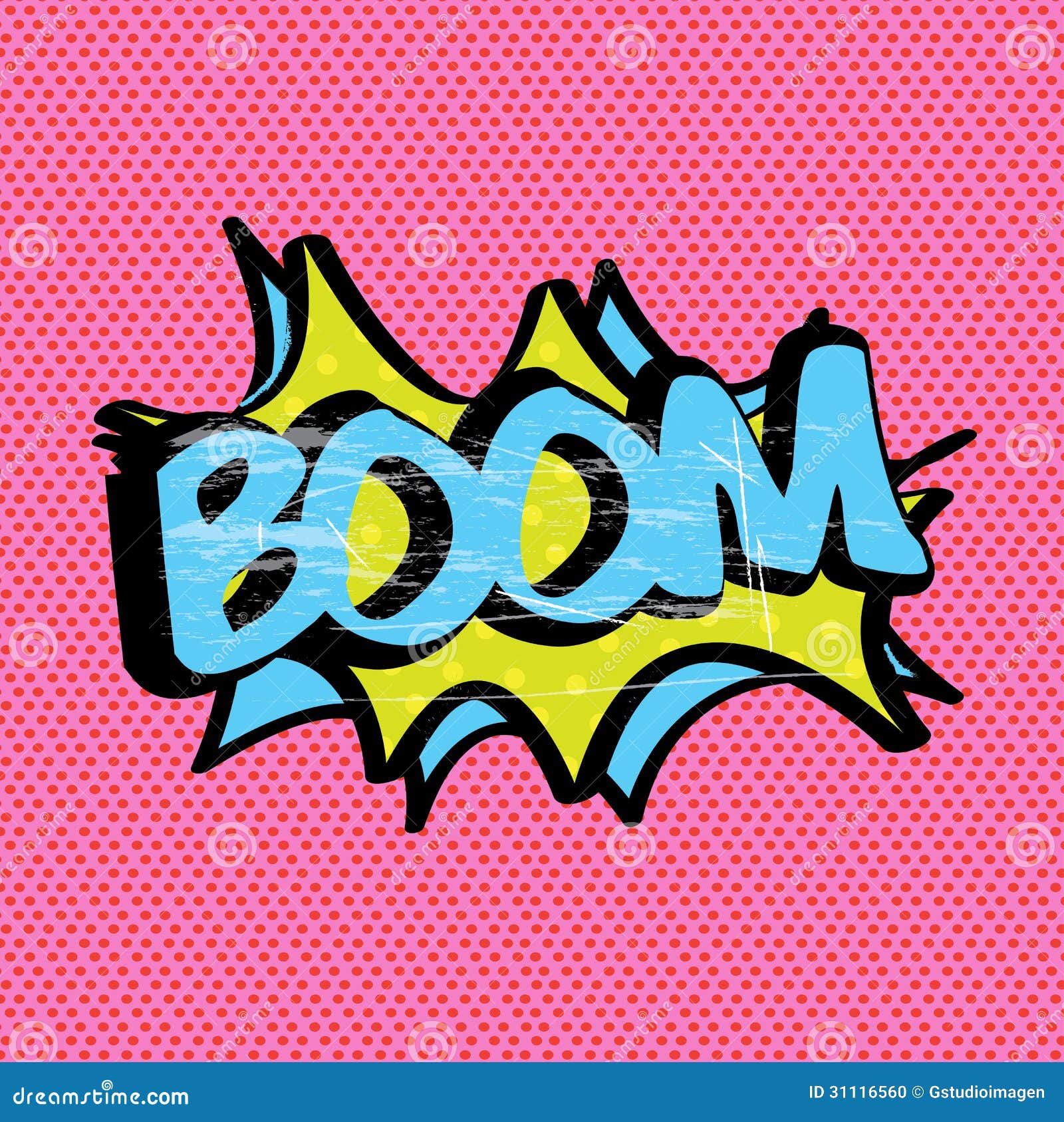 Boom pink stock vector. Illustration of explode, explosion - 31116560