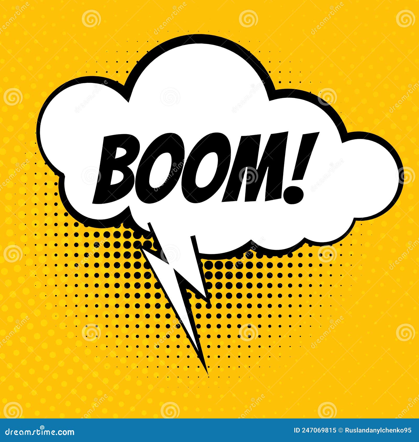 Boom, Pop Art Cloud Bubble. Vector Illustration Stock Vector ...
