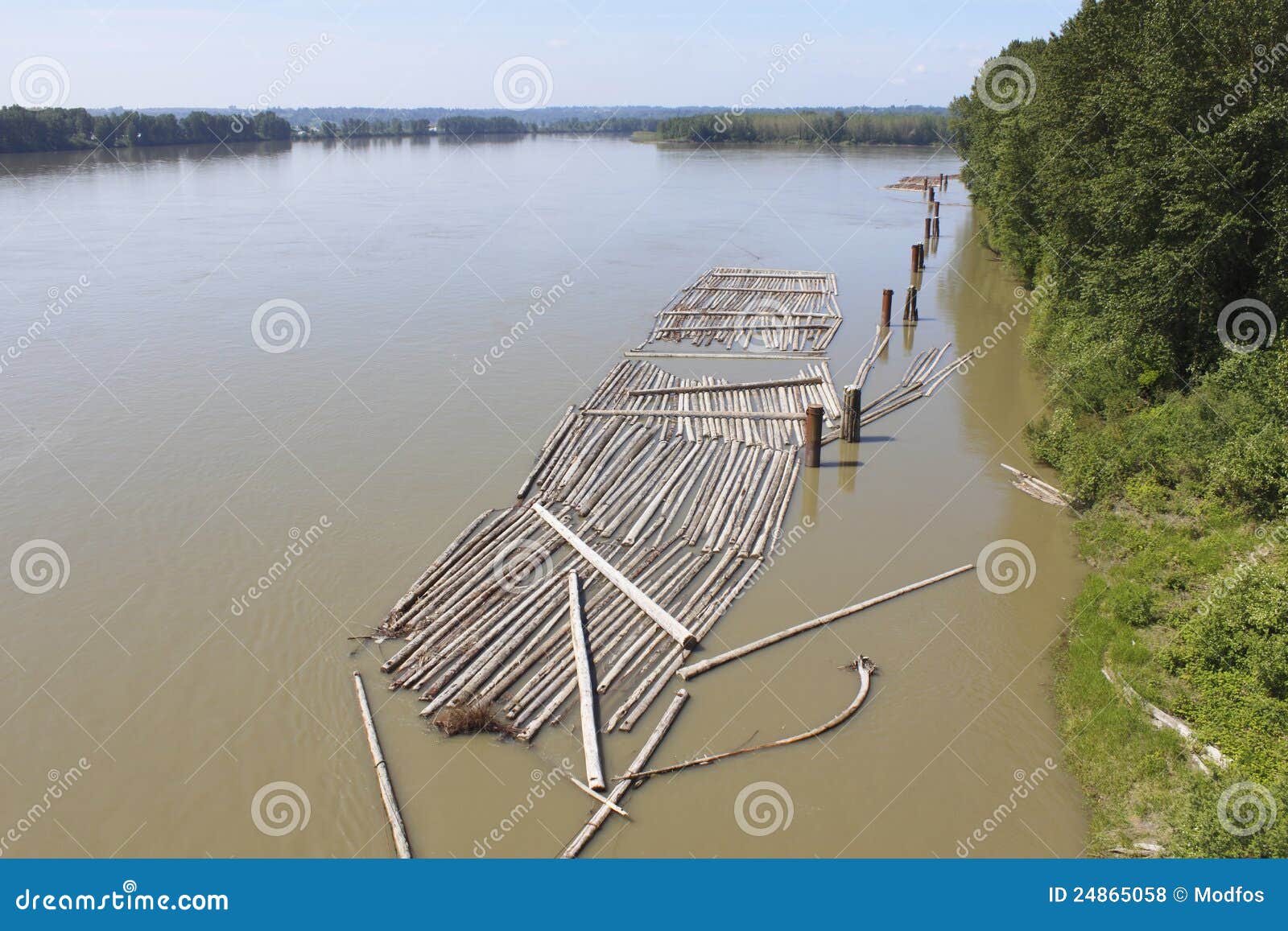 Boom on the River stock photo. Image of fastened, forestation - 24865058