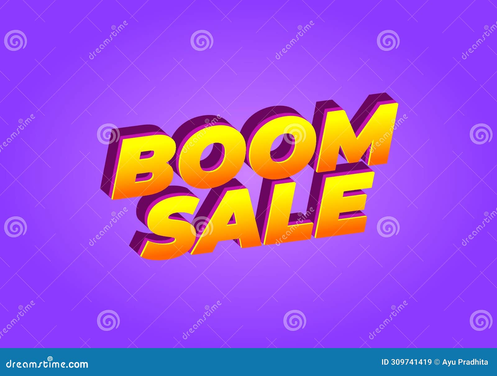 Boom Sale. Text Effect in Eye Catching Color with 3D Look Effect Stock ...
