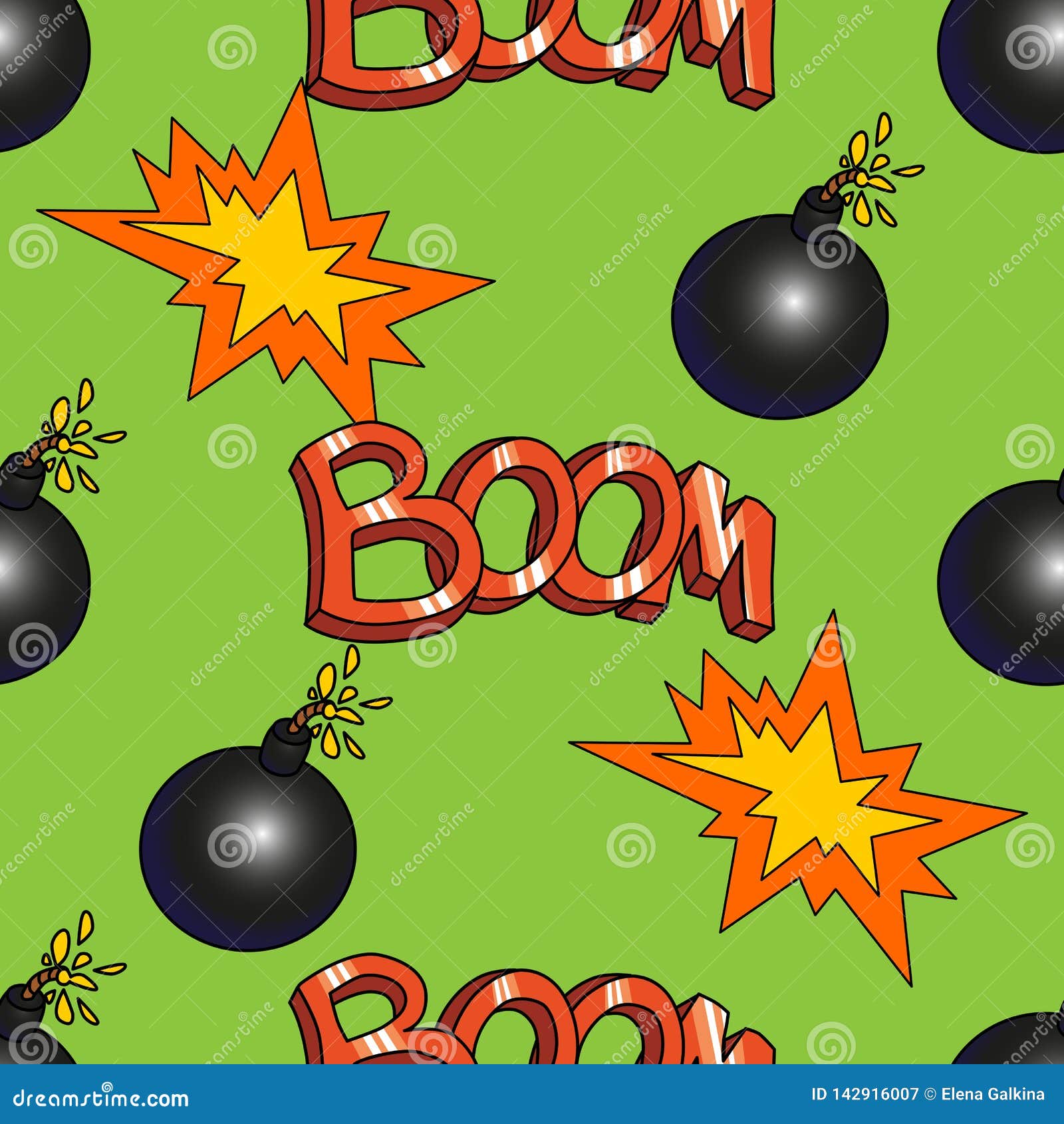 Boom seamless pattern stock vector. Illustration of object - 142916007