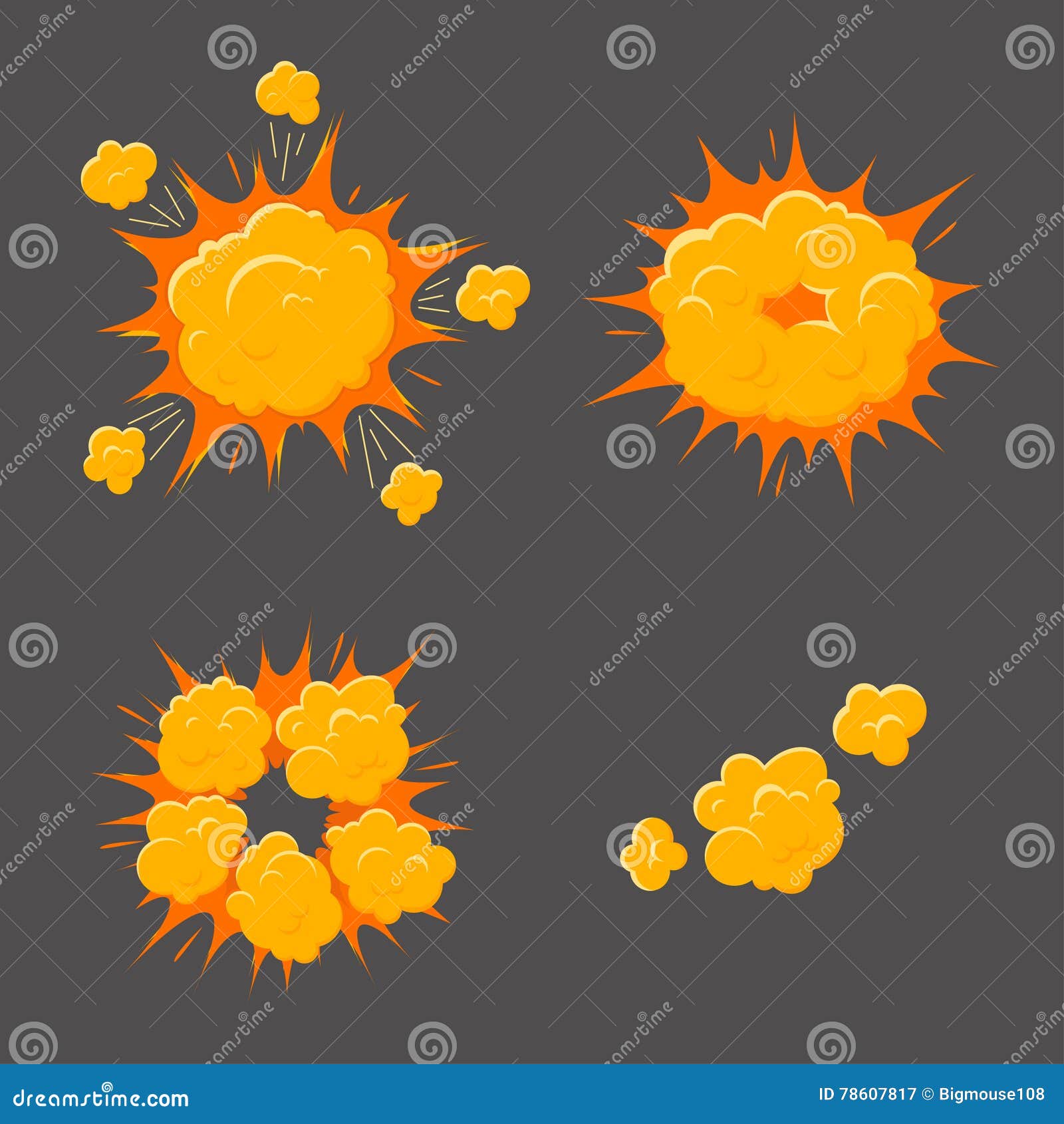 Boom Set Process. Vector stock vector. Illustration of graphic - 78607817