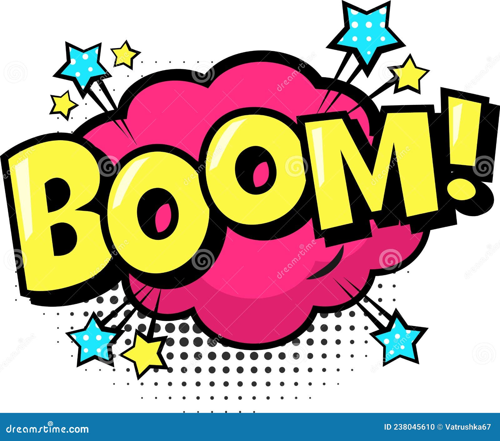 Boom Sound Comics Style Dotted Bubble Isolated Stock Vector ...