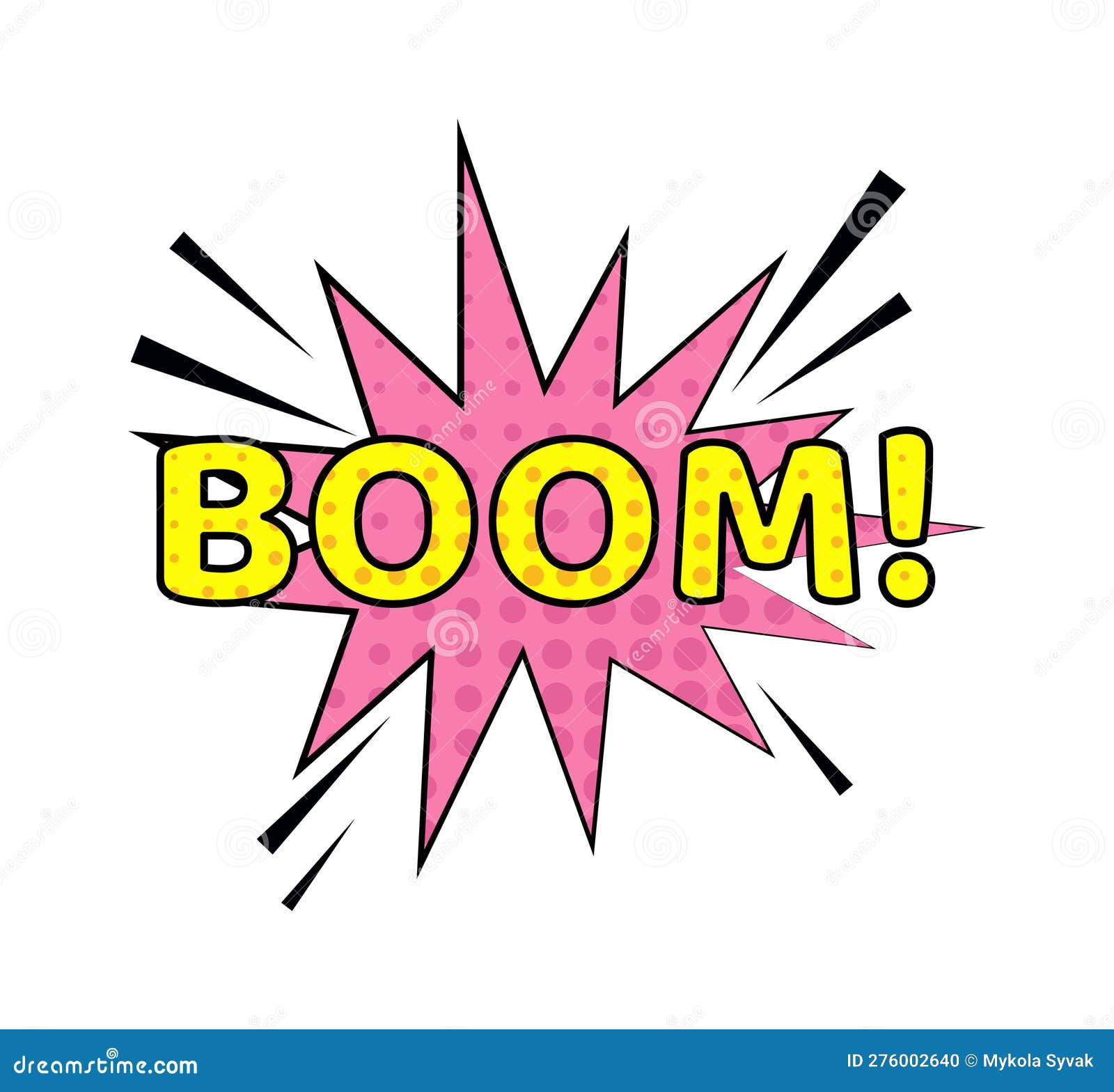 Boom Sticker on Splash stock vector. Illustration of cloud - 276002640