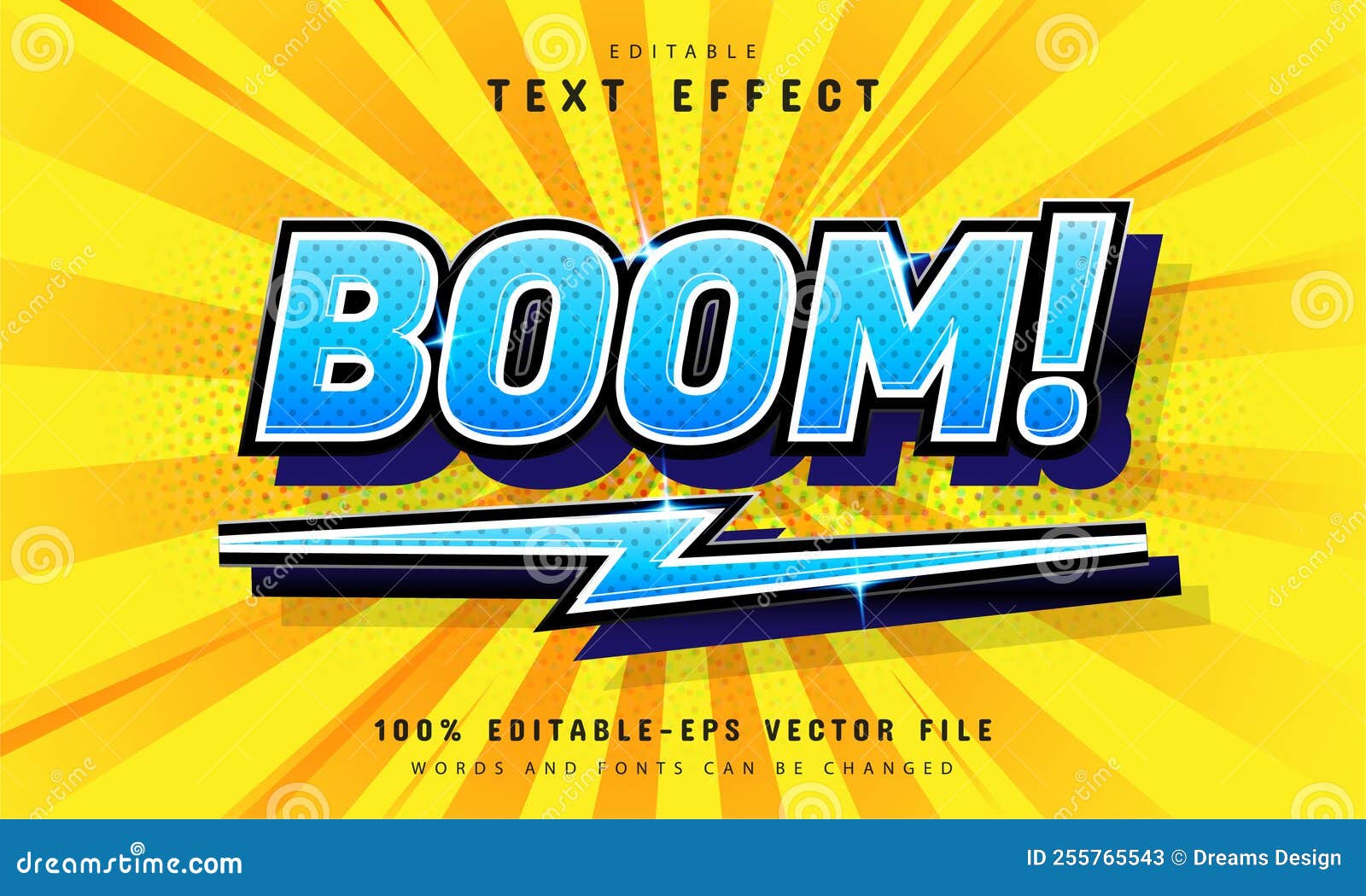 Boom Text Effect, Comic Style Design Stock Vector - Illustration of ...