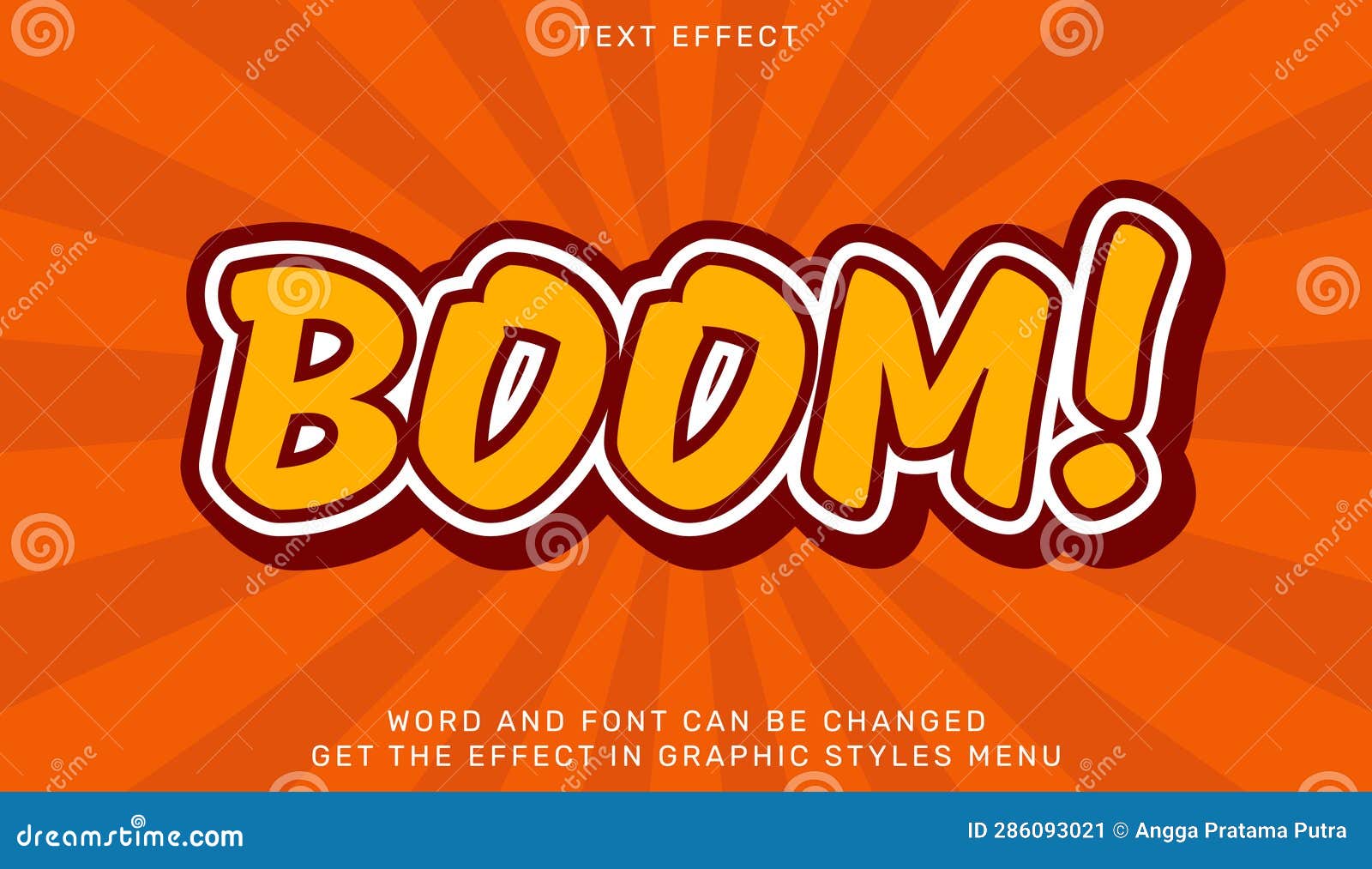 Boom! Text Effect Template in 3d Design Stock Vector - Illustration of ...