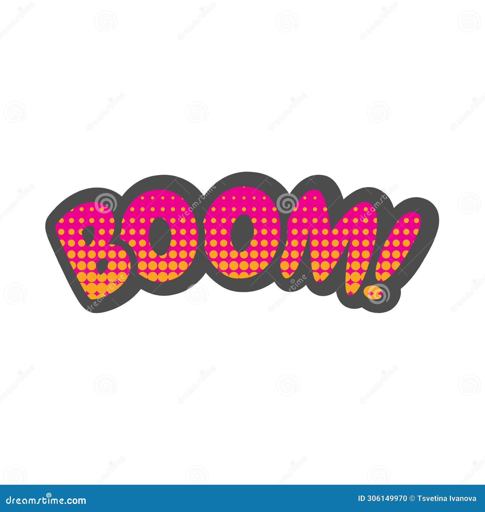 Boom Text Lettering, Pop Art and Halftone Icon Stock Vector ...