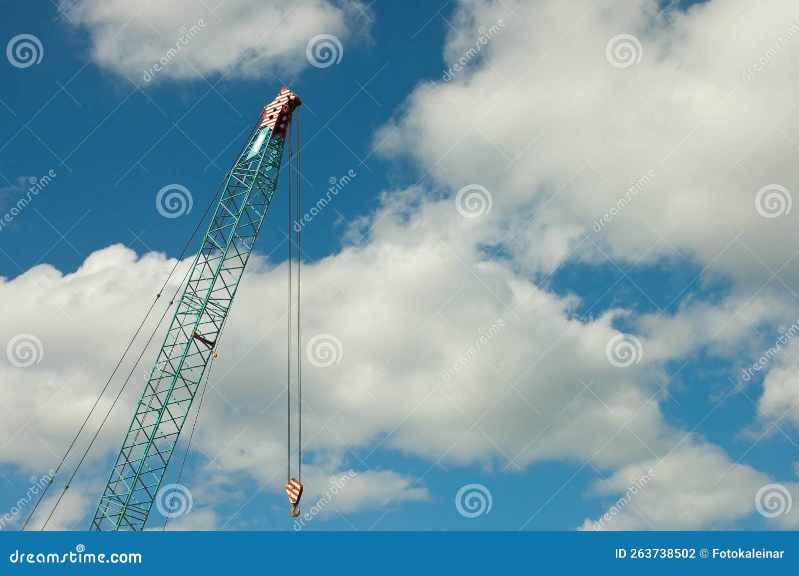 Boom Tower Crane, Pictured Construction Crane on the Background of Blue ...