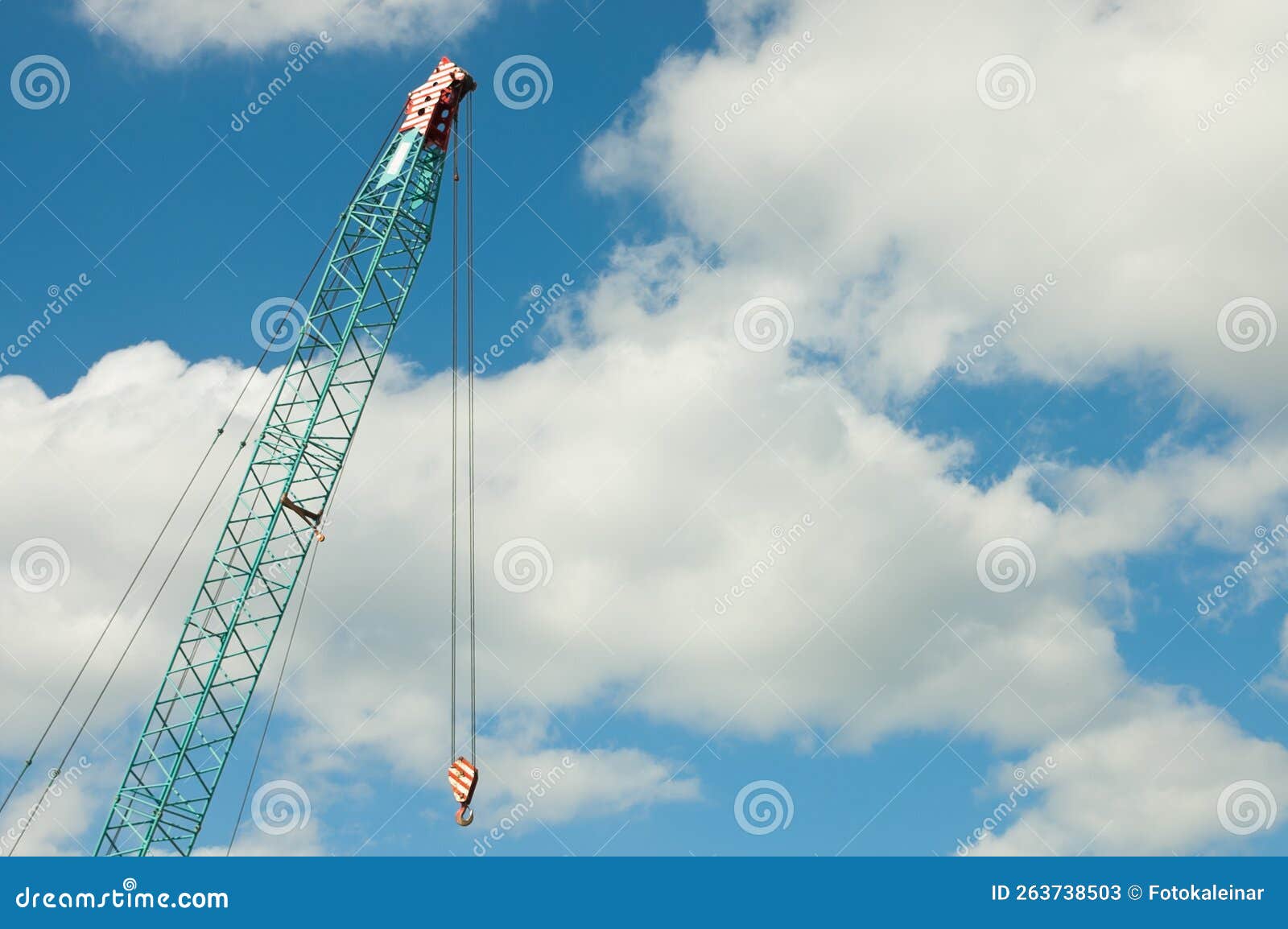 Boom Tower Crane, Pictured Construction Crane on the Background of Blue ...