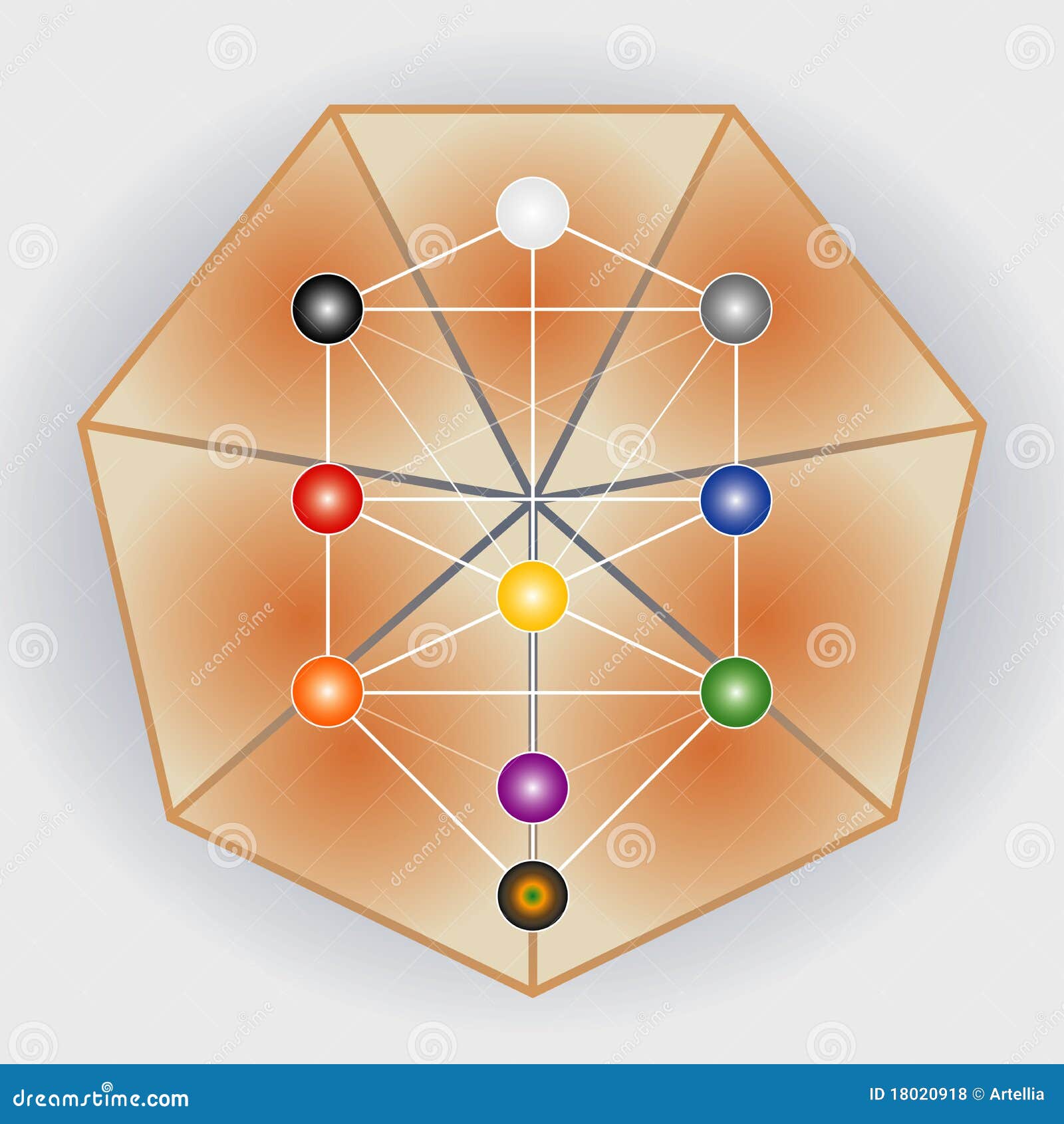 Boom Van Het Symbool En De Zevenhoek Van Het Leven Vector Illustratie ...