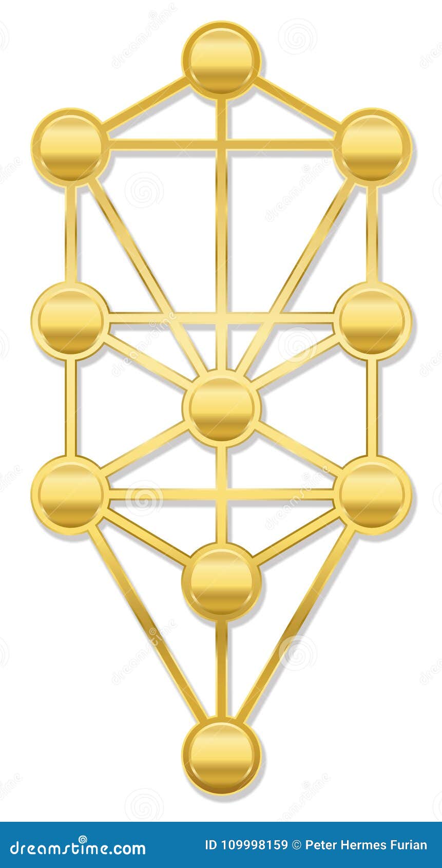 Boom Van Symbool Van Het Levens Het Gouden Kabbalah Vector Illustratie ...