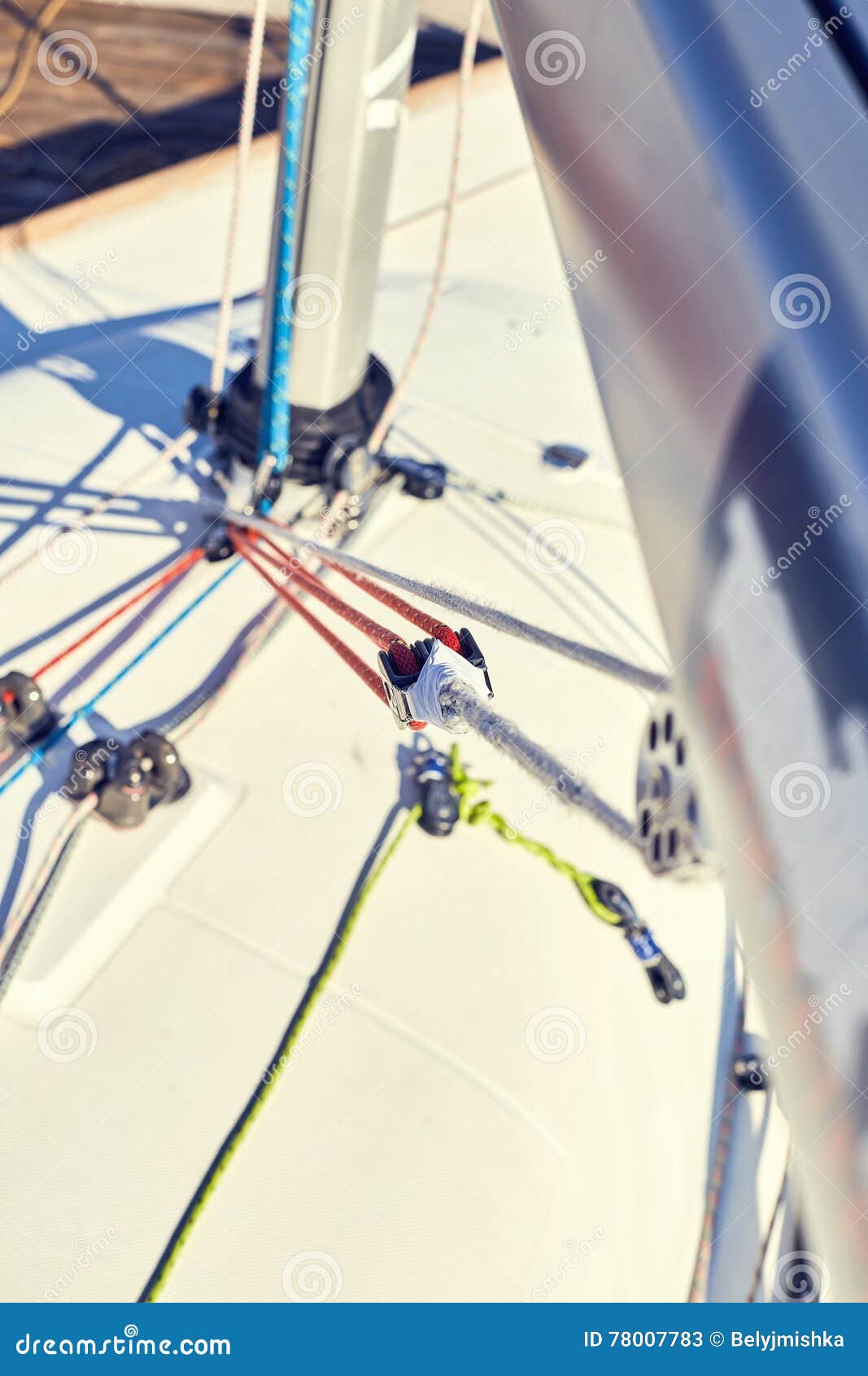 Boom Vang Is Line Or Piston System On Sailboat Stock Image - Image of ...