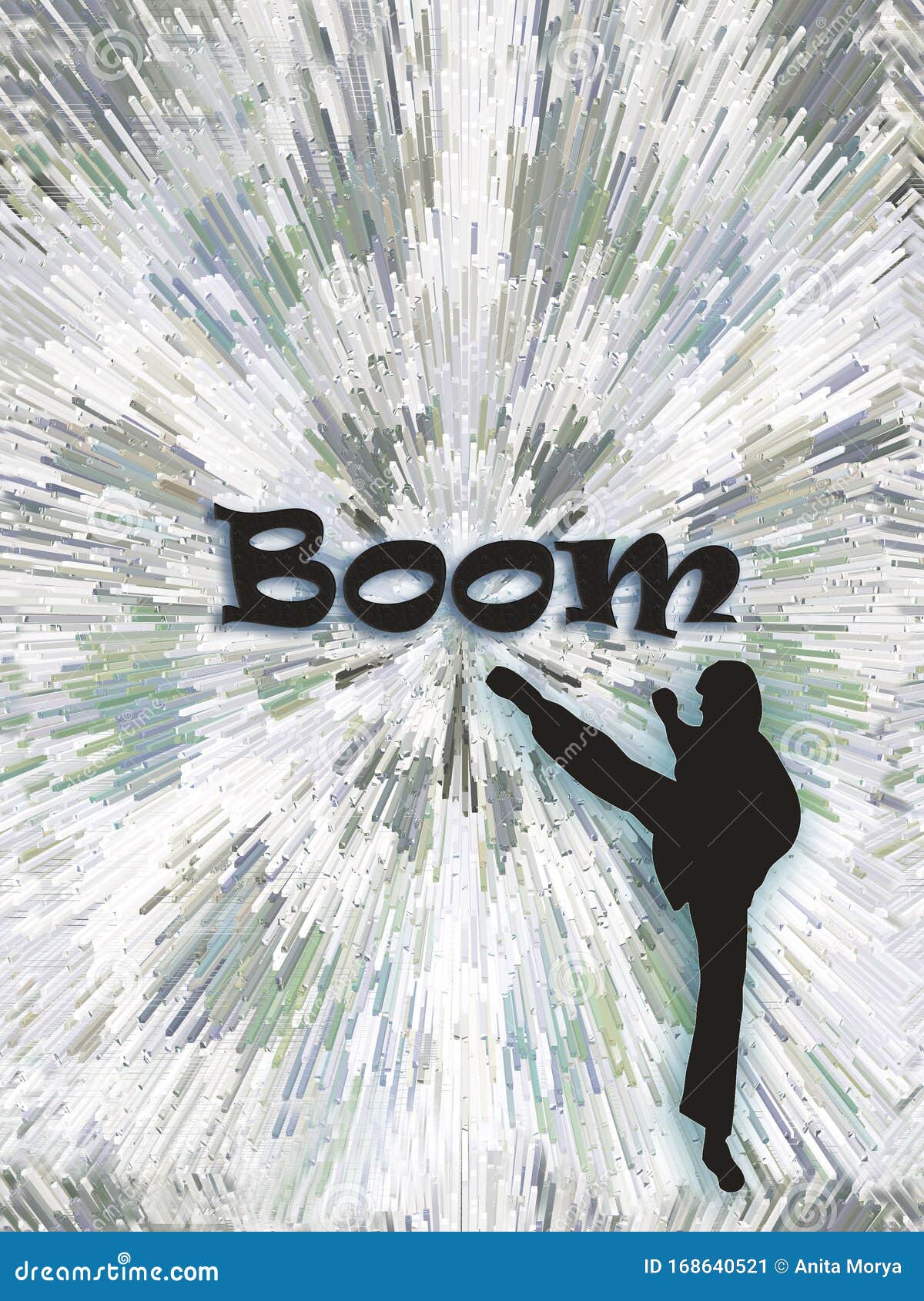 Boom Word and Winner with Blast Extrude Effect Stock Illustration ...